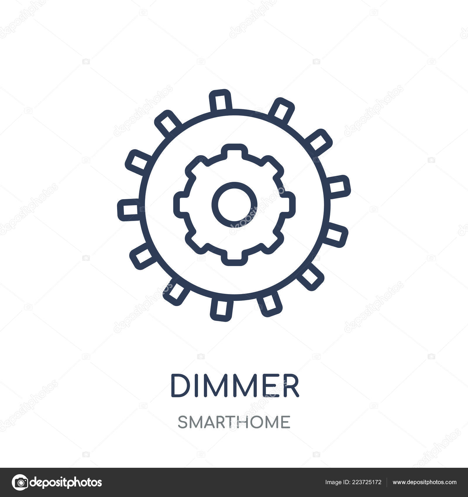 Icono Dimmer Diseño Símbolo Lineal Dimmer Colección Smarthome Esquema ...