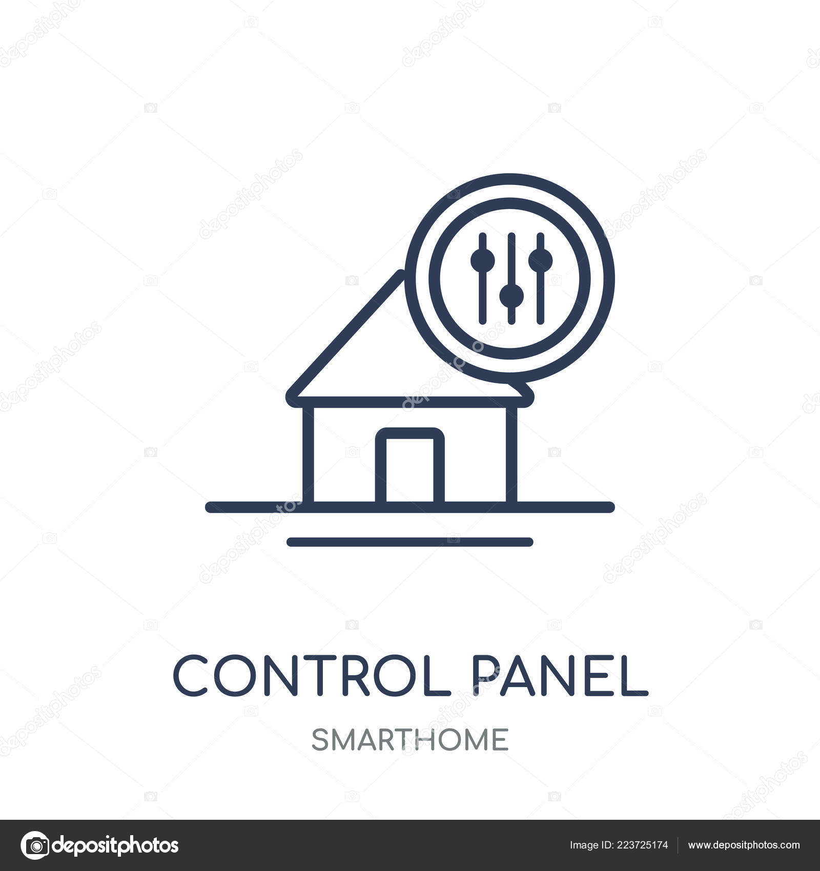 Control Panel Icon Control Panel Linear Symbol Design Smarthome ...