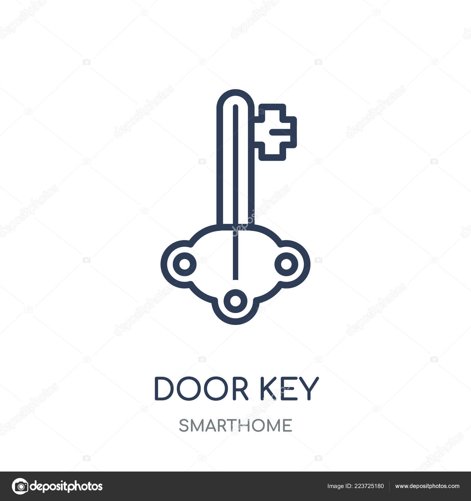 Door Key Icon Door Key Linear Symbol Design Smarthome Collection Stock ...