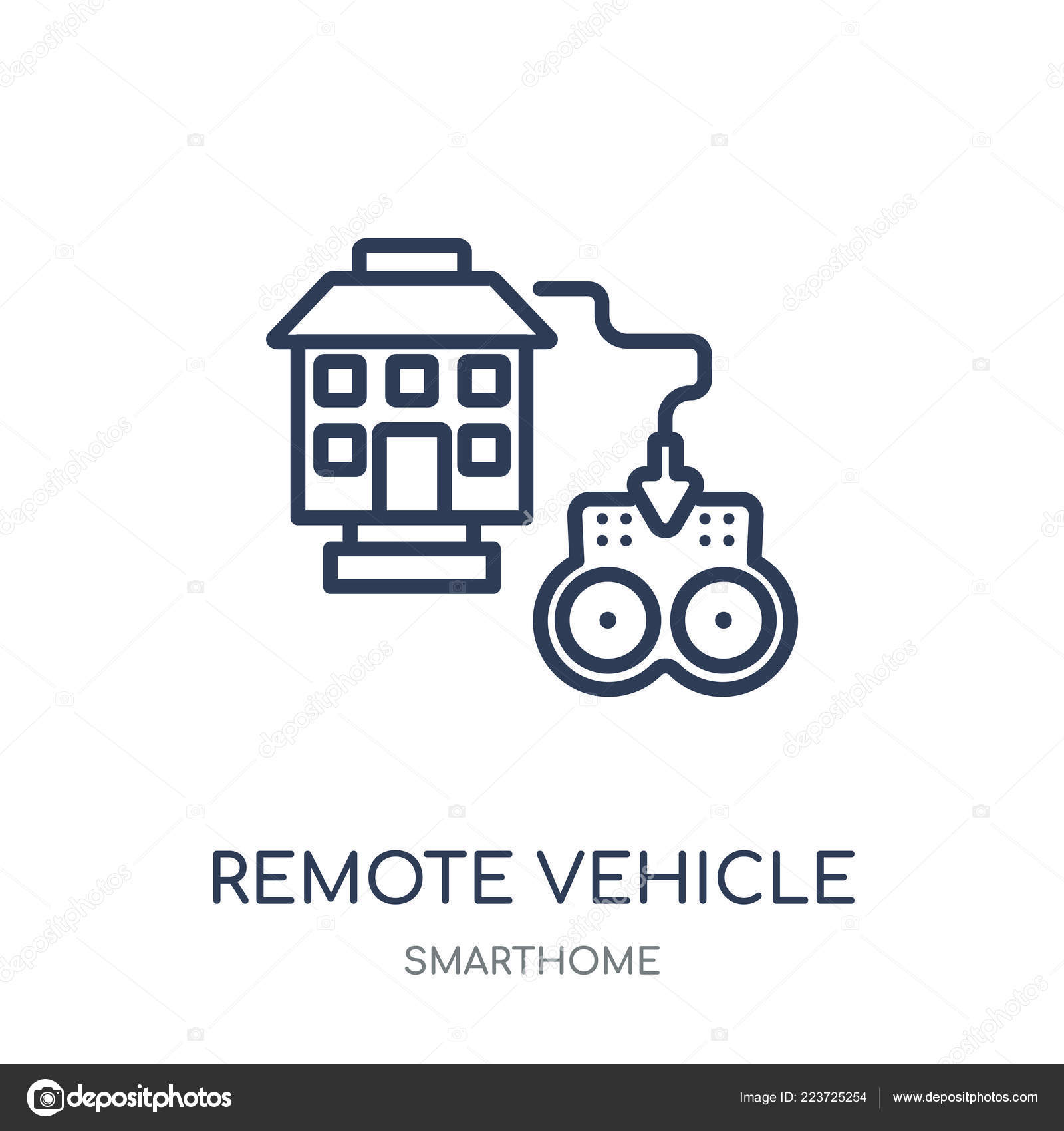 Remote Vehicle Icon Remote Vehicle Linear Symbol Design Smarthome ...