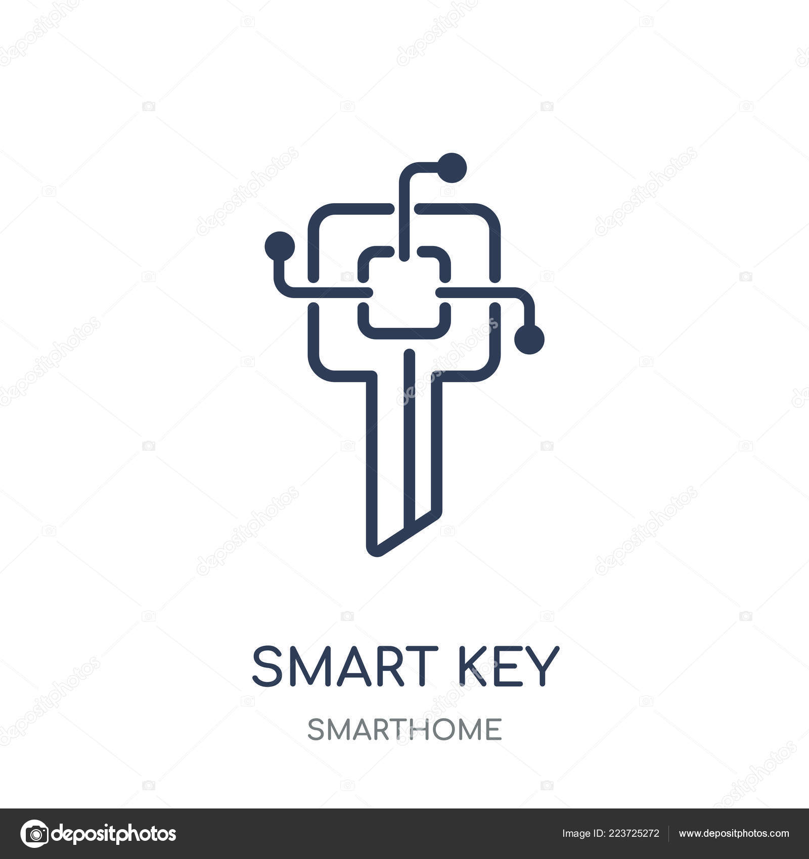 Smart Key Icon Smart Key Linear Symbol Design Smarthome Collection ...