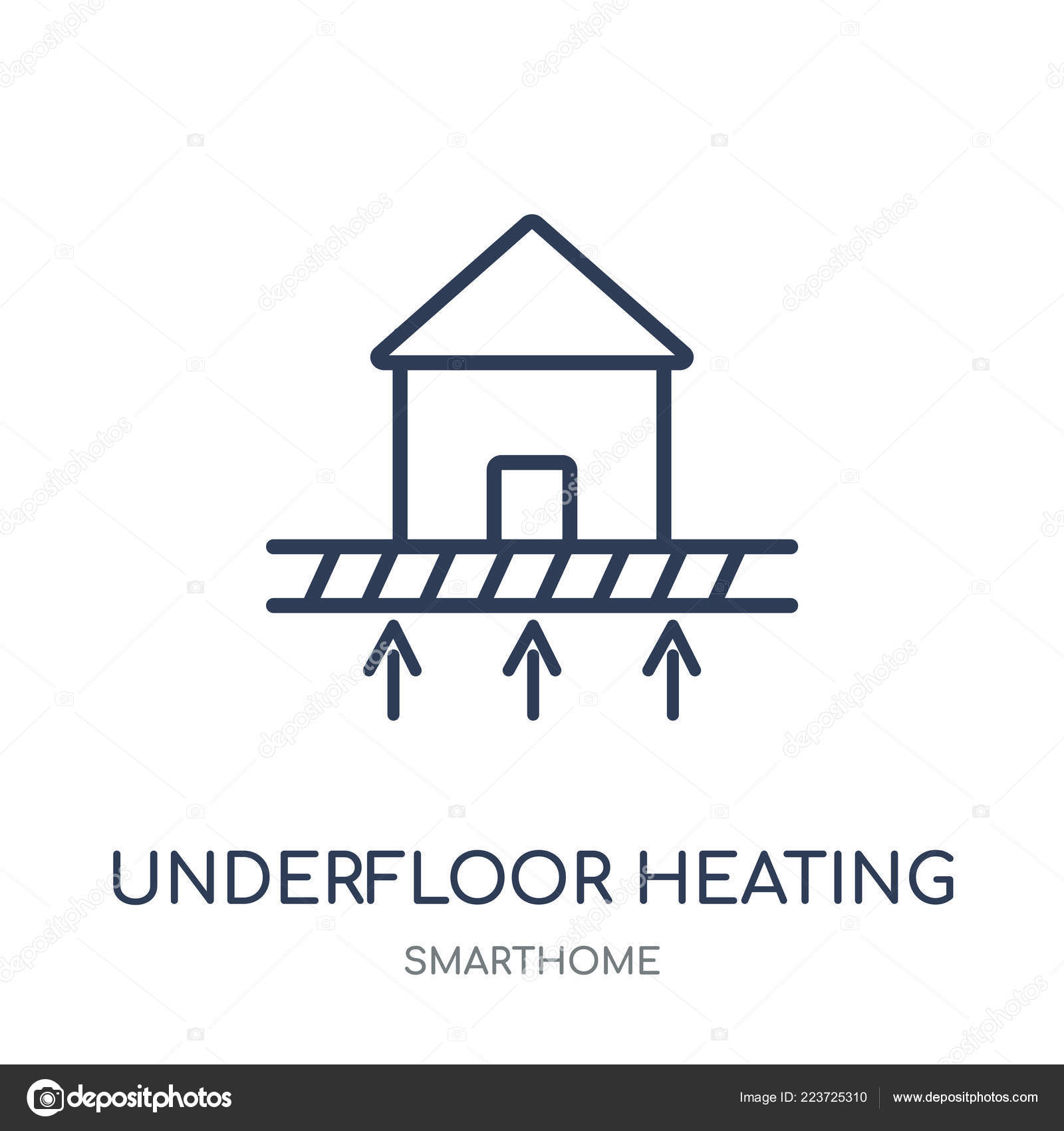 Underfloor Heating Icon Underfloor Heating Linear Symbol Design ...