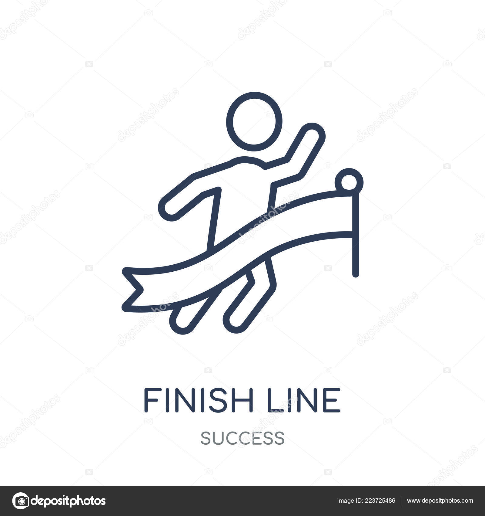Finish Line Icon Finish Line Linear Symbol Design Success Collection ...