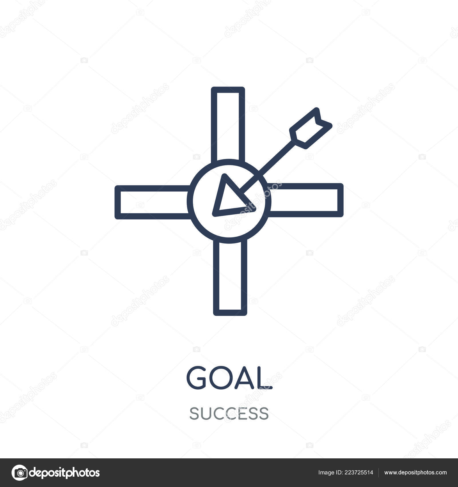 Goal Icon Goal Linear Symbol Design Success Collection Simple Outline ...