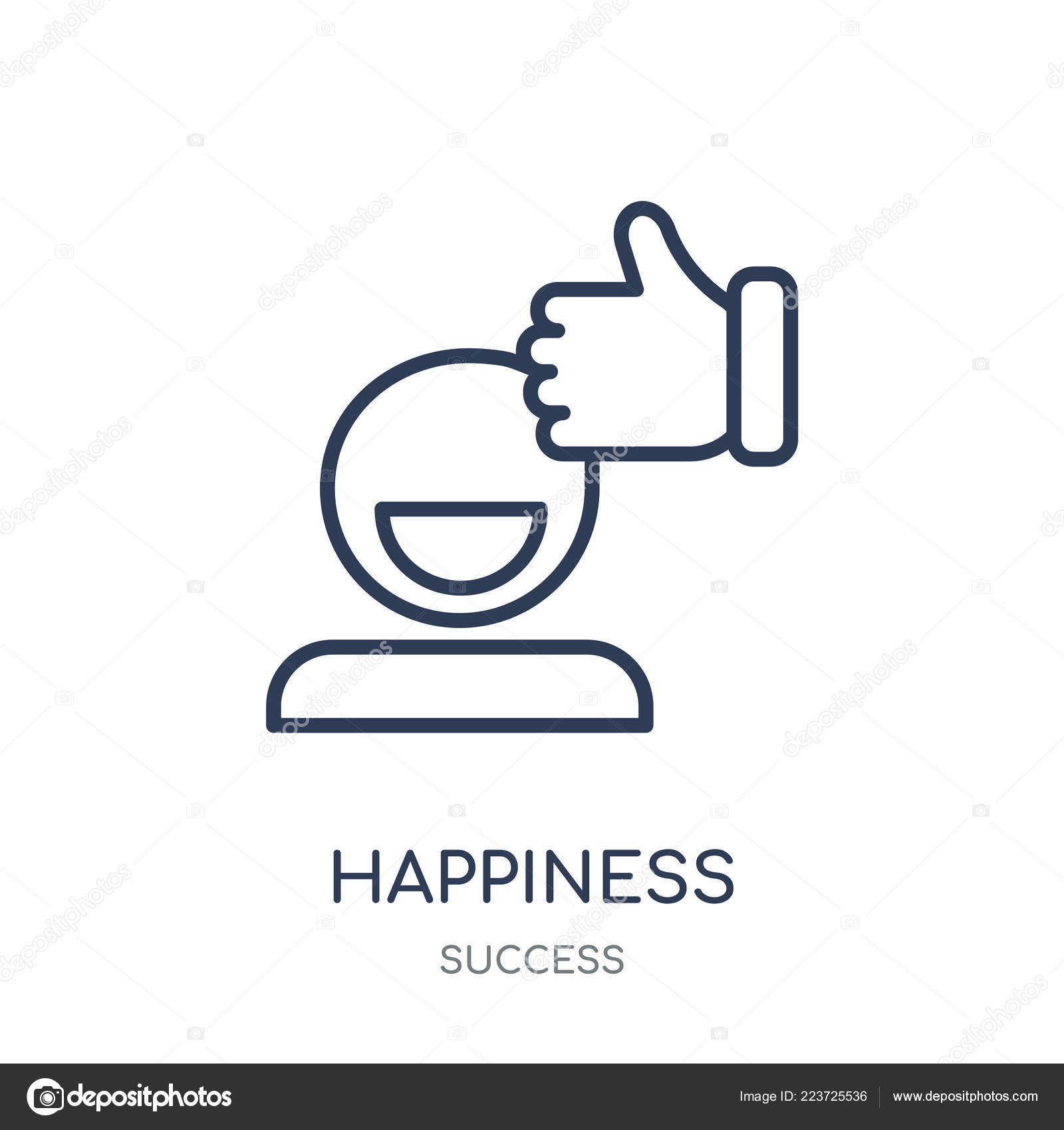 Happiness Icon Happiness Linear Symbol Design Success Collection Simple ...