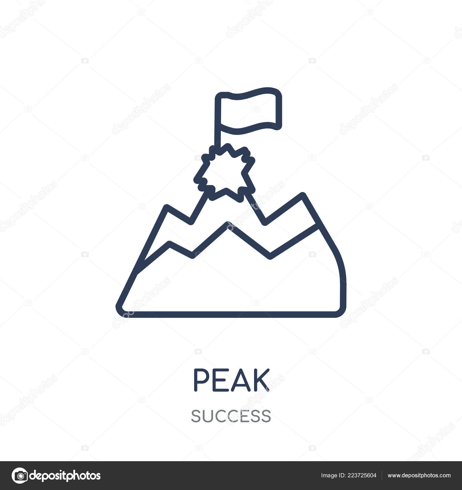 Peak Icon Peak Linear Symbol Design Success Collection Simple Outline ...