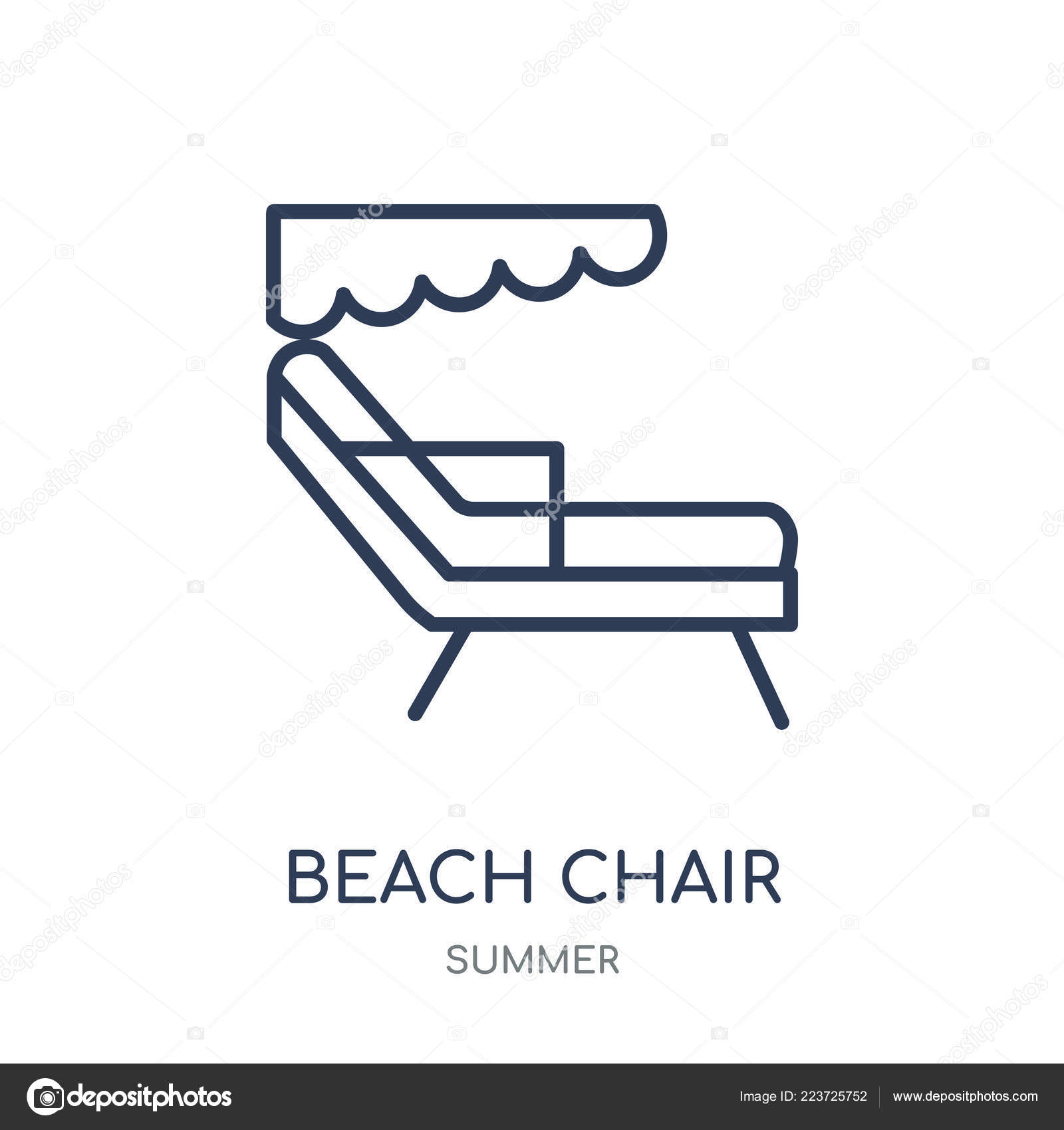 Beach Chair Icon Beach Chair Linear Symbol Design Summer Collection ...