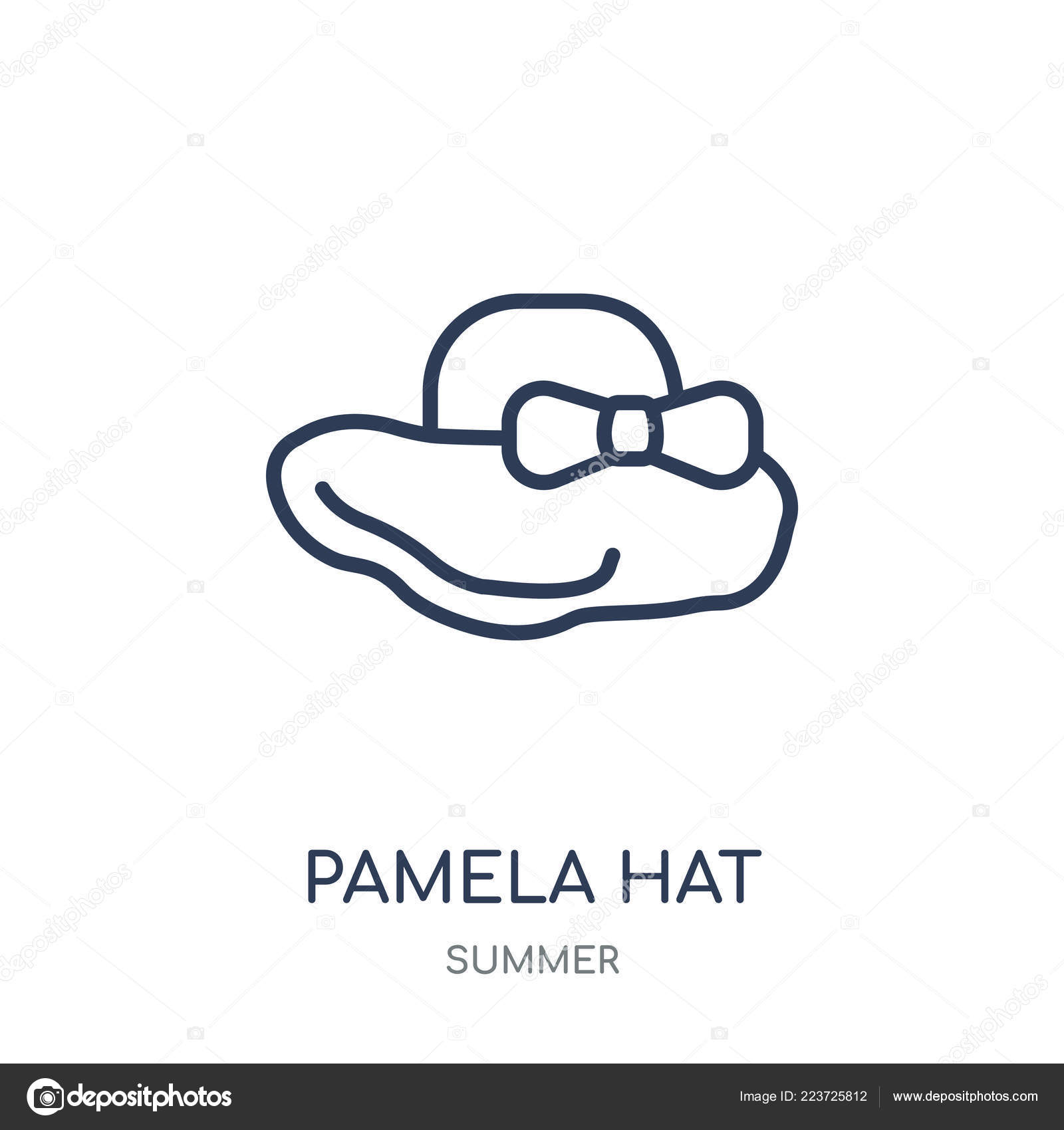Pamela Hat Icon Pamela Hat Linear Symbol Design Summer Collection Stock ...