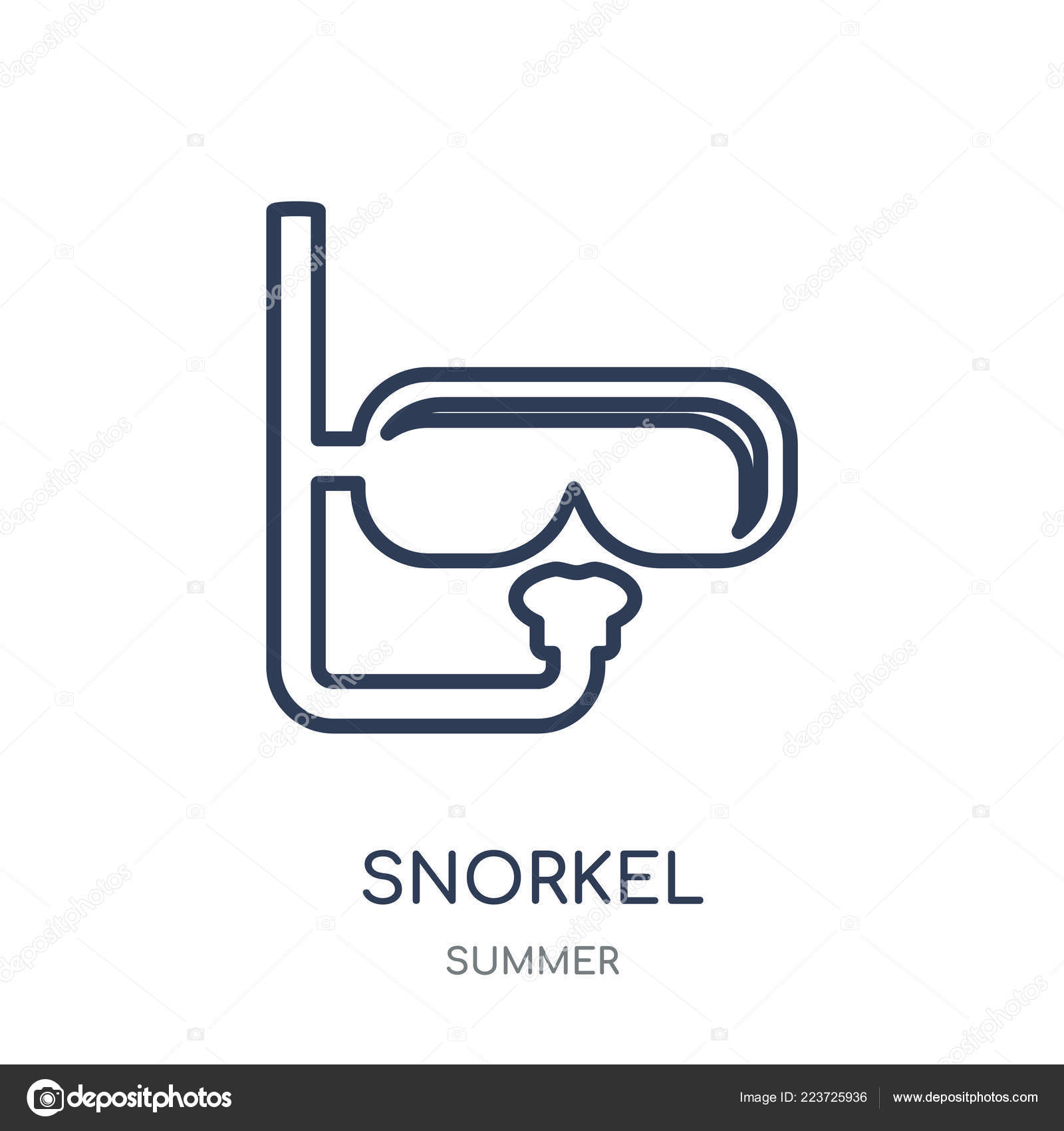Snorkel Icon Snorkel Linear Symbol Design Summer Collection Simple ...