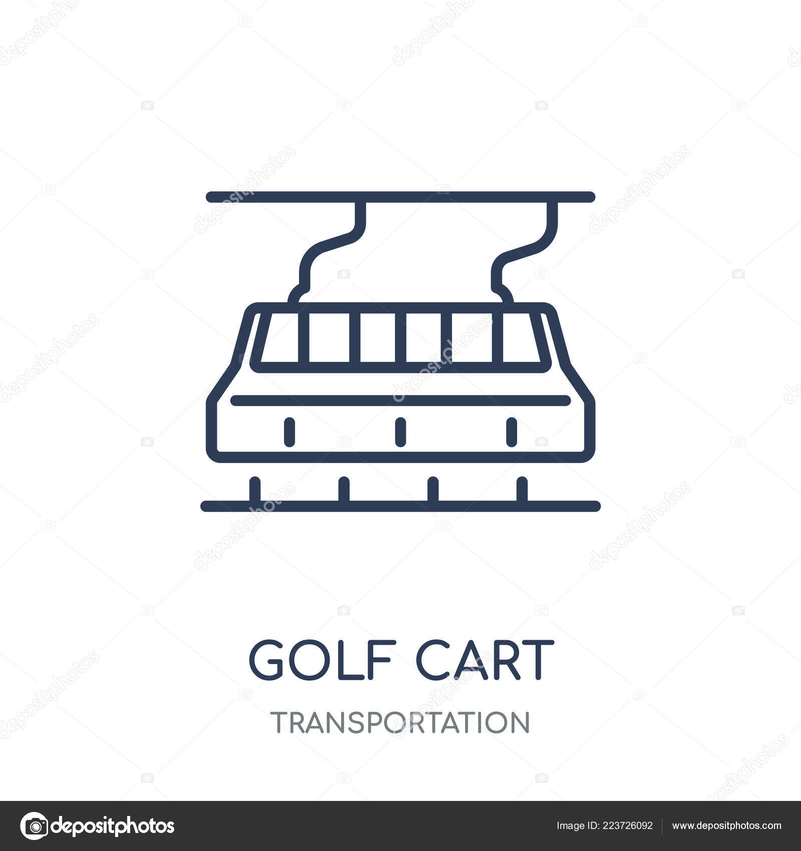 Golf Cart Icon Golf Cart Linear Symbol Design Transportation Collection ...