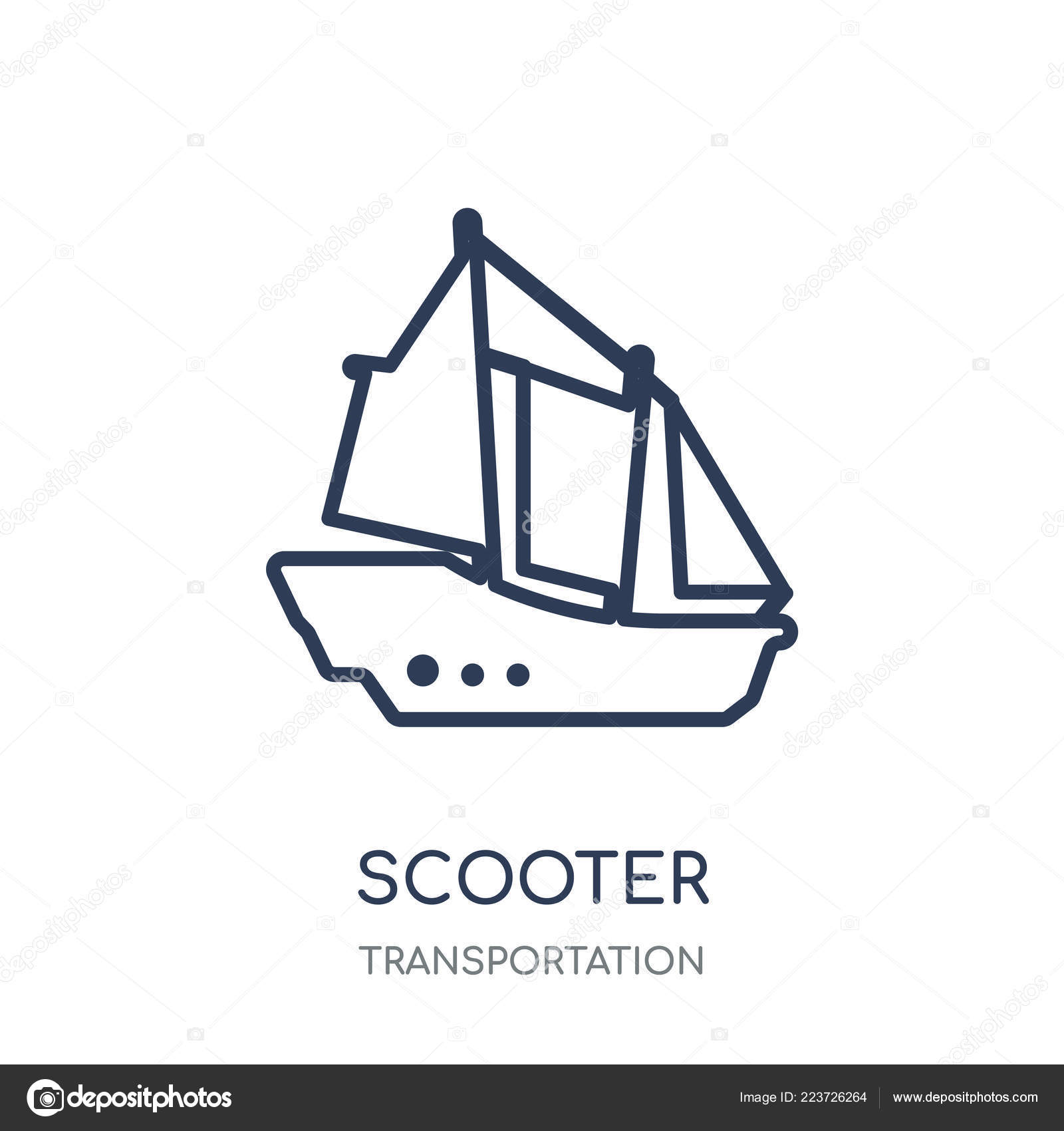 Scooter Icon Scooter Linear Symbol Design Transportation Collection ...