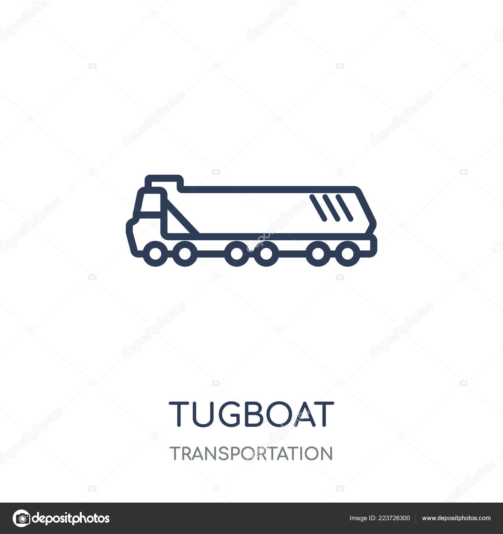 Tugboat Icon Tugboat Linear Symbol Design Transportation Collection ...