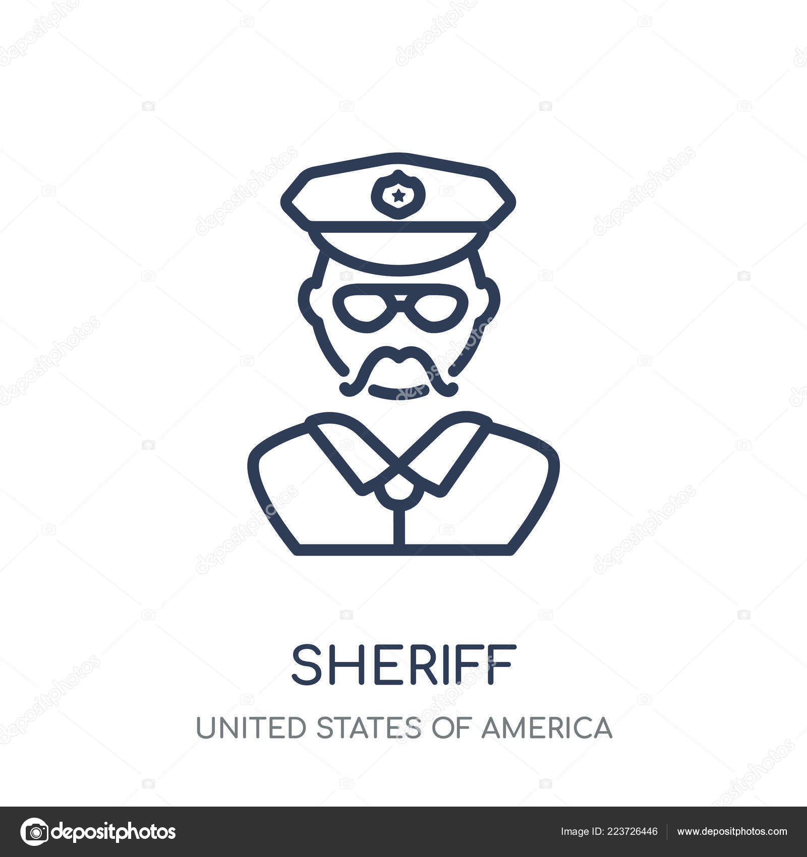 Sheriff Icon Sheriff Linear Symbol Design United States America ...