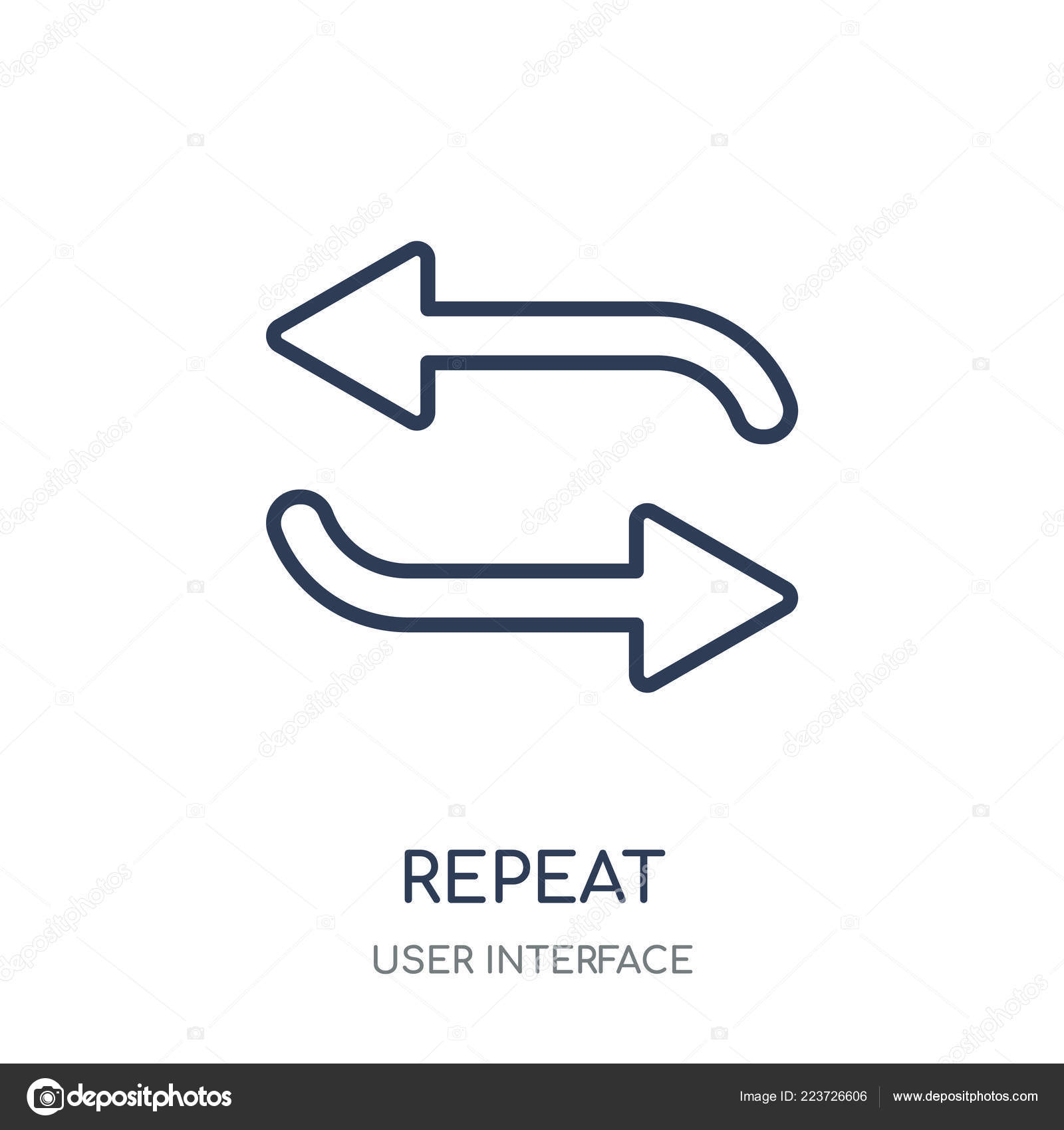 Repeat Icon Repeat Linear Symbol Design User Interface Collection ...