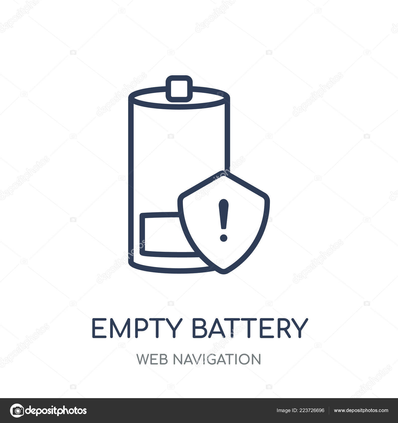 Empty Battery Icon Empty Battery Linear Symbol Design Web Navigation ...