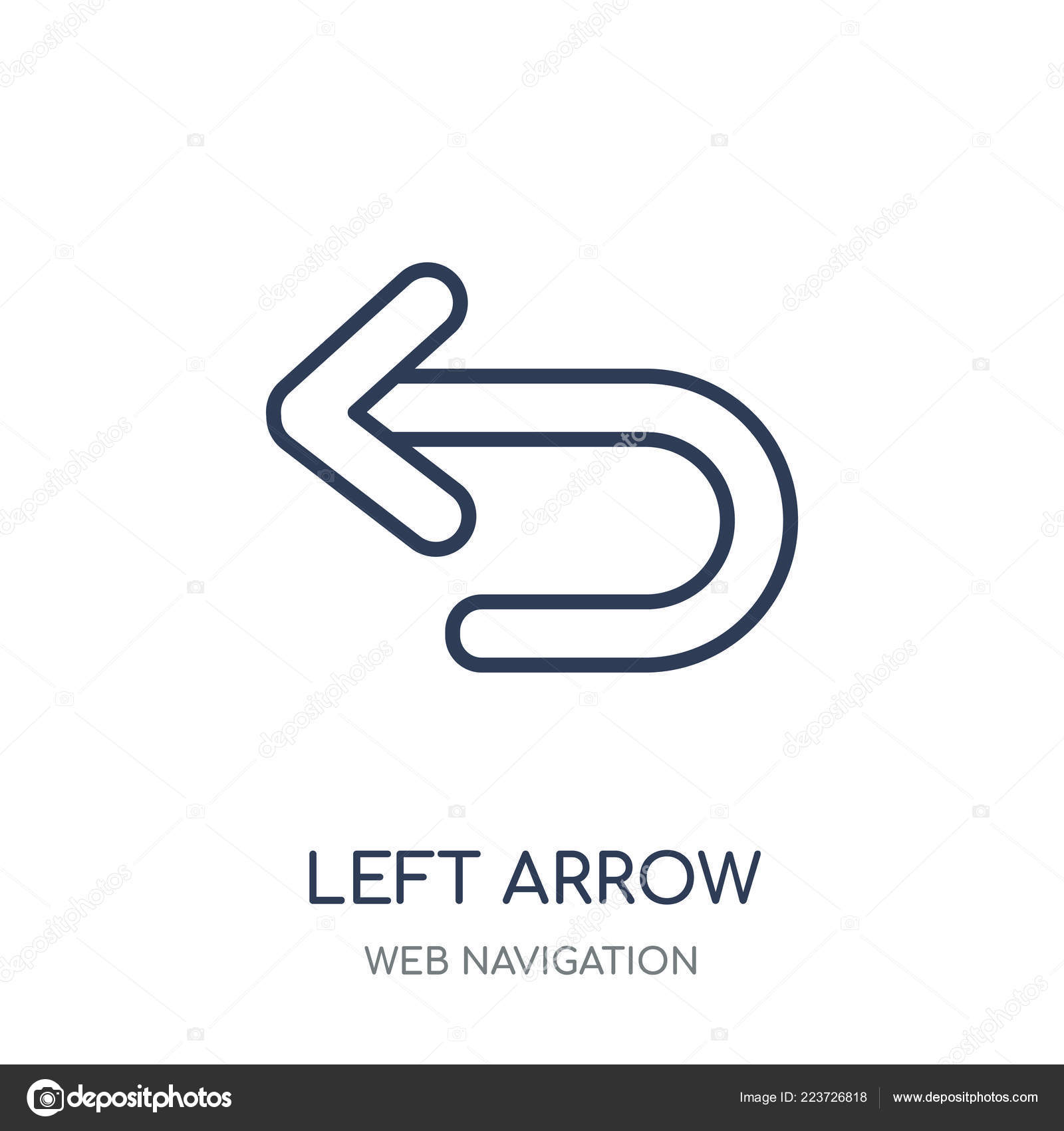 Left Arrow Icon Left Arrow Linear Symbol Design Web Navigation Stock ...