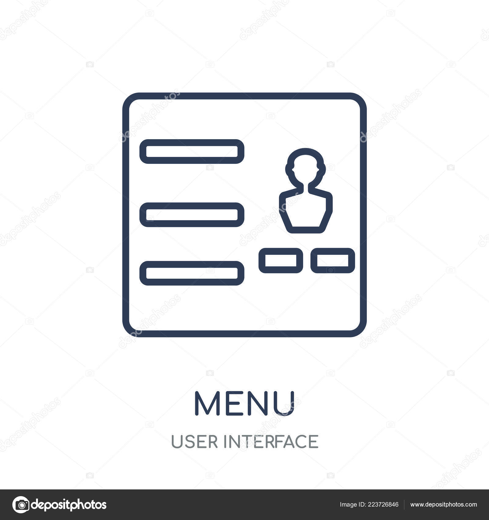 Menu Icon Menu Linear Symbol Design User Interface Collection Simple ...