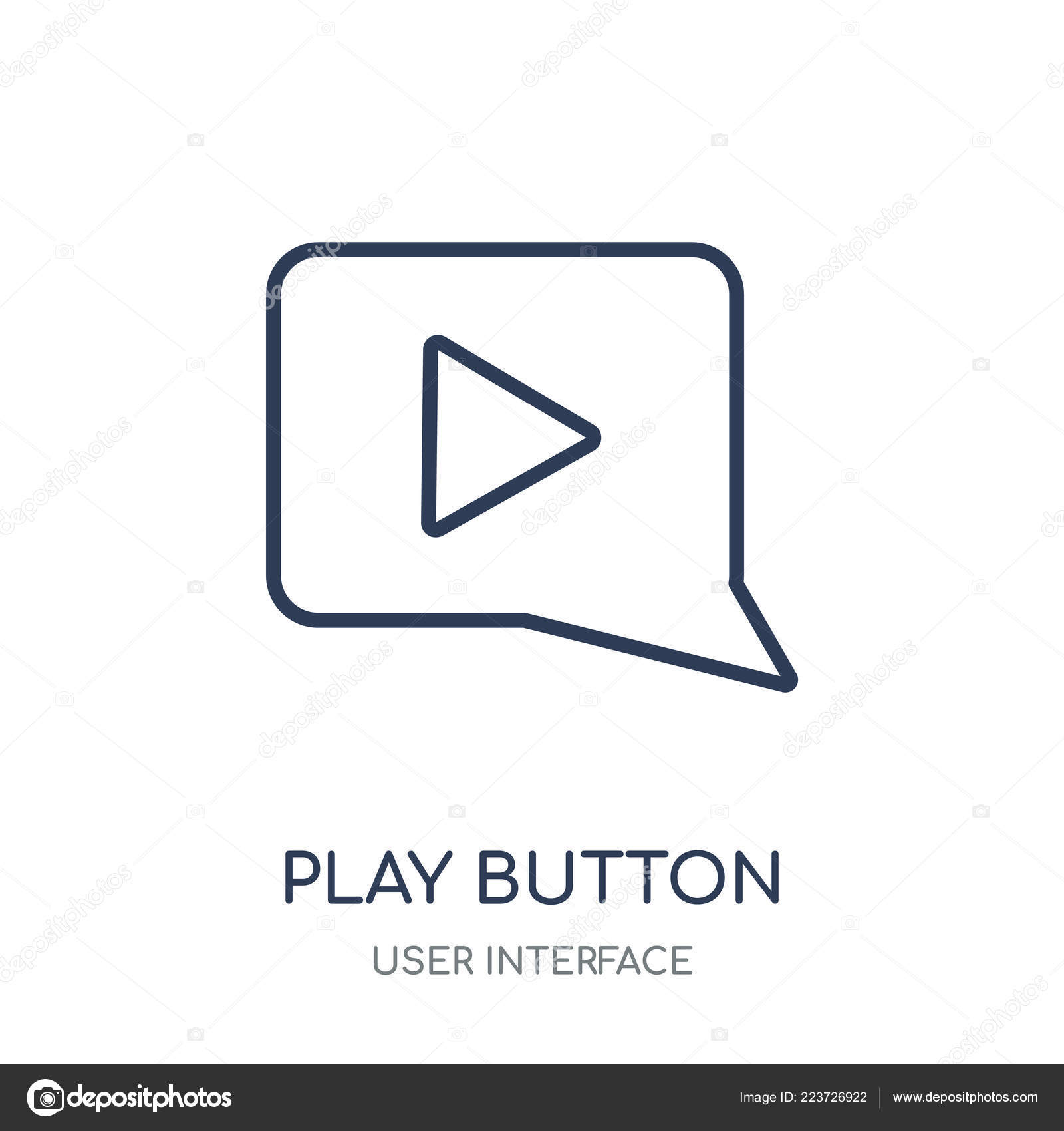 Play Button Icon Play Button Linear Symbol Design User Interface Stock Vector Image by ...