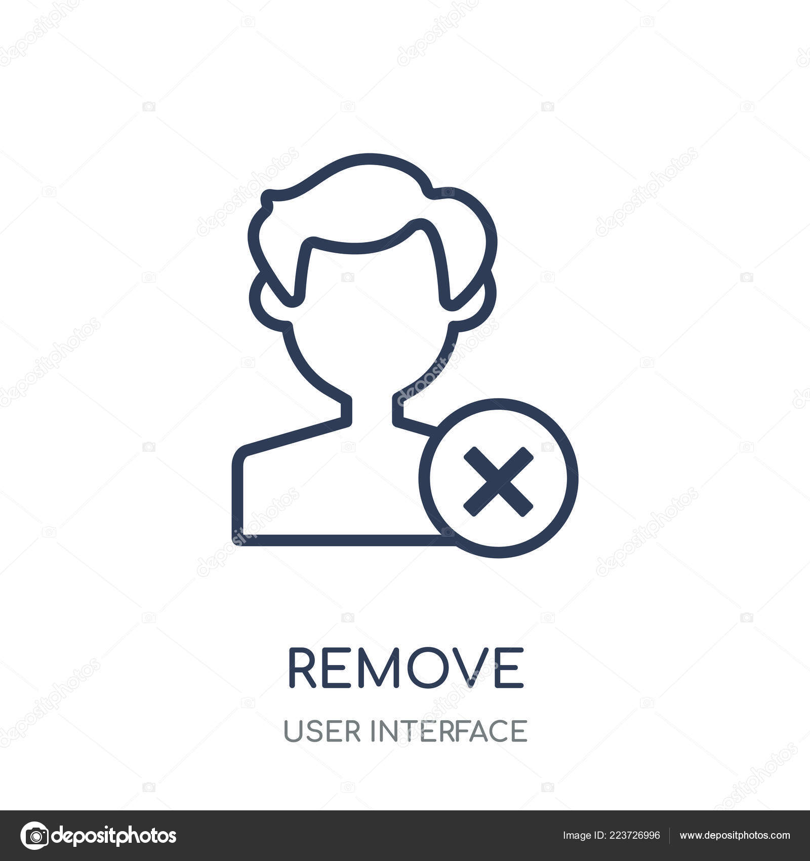 Remove Icon Remove Linear Symbol Design User Interface Collection Simple Stock Vector by ...