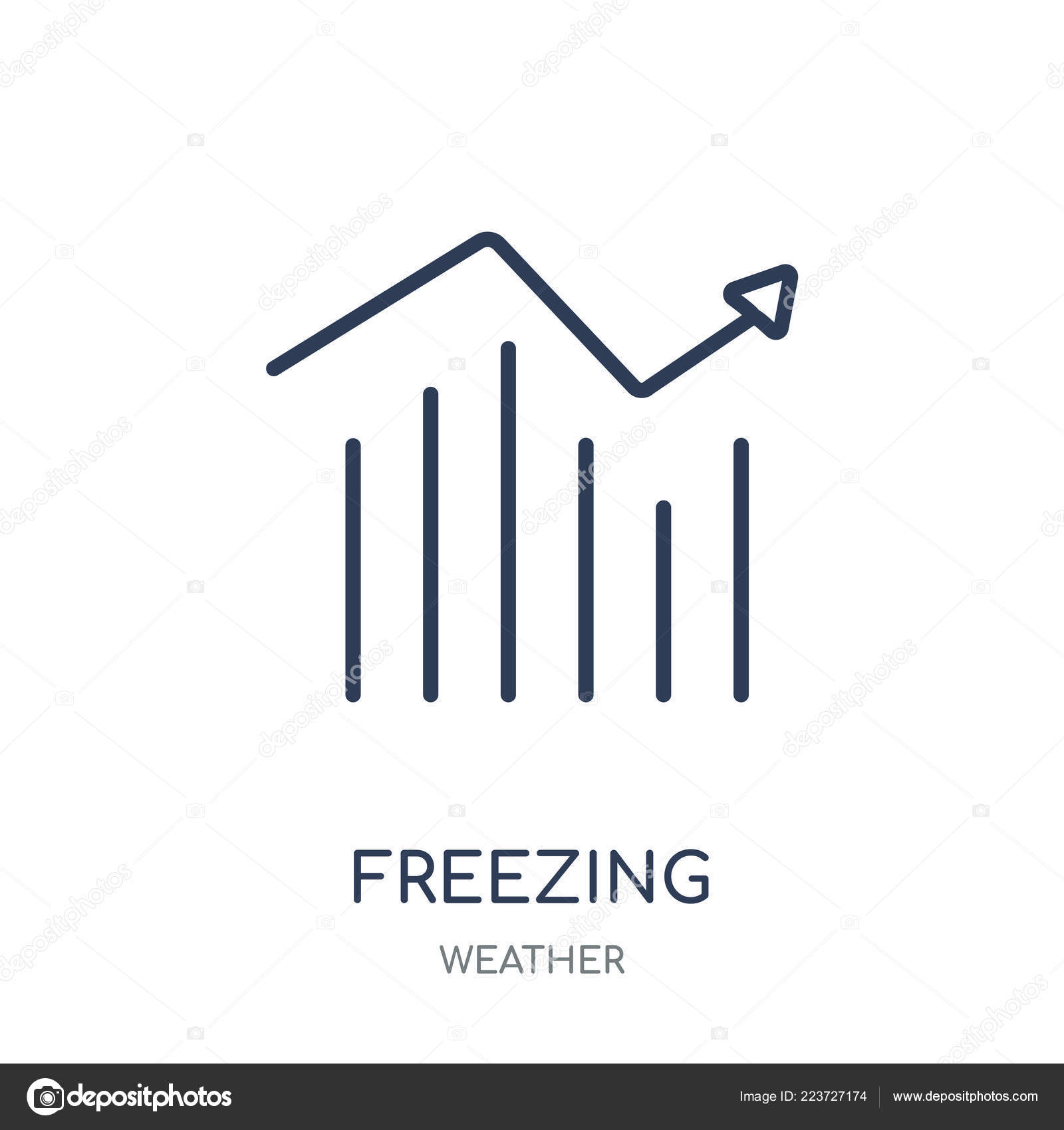 Freezing Icon Freezing Linear Symbol Design Weather Collection Simple ...