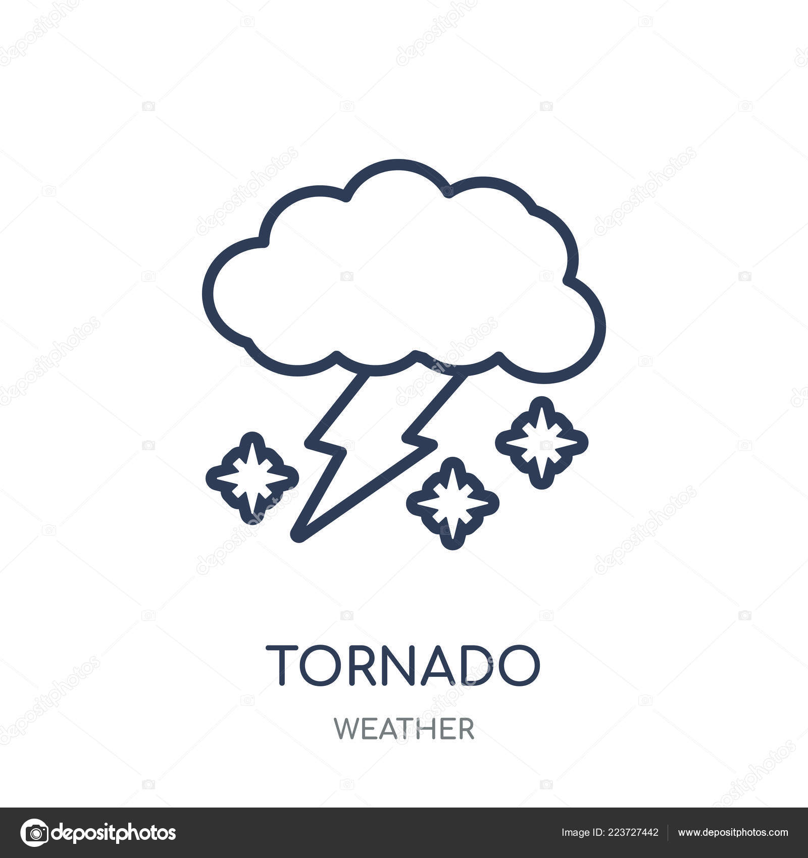 Tornado Icon Tornado Linear Symbol Design Weather Collection Simple ...