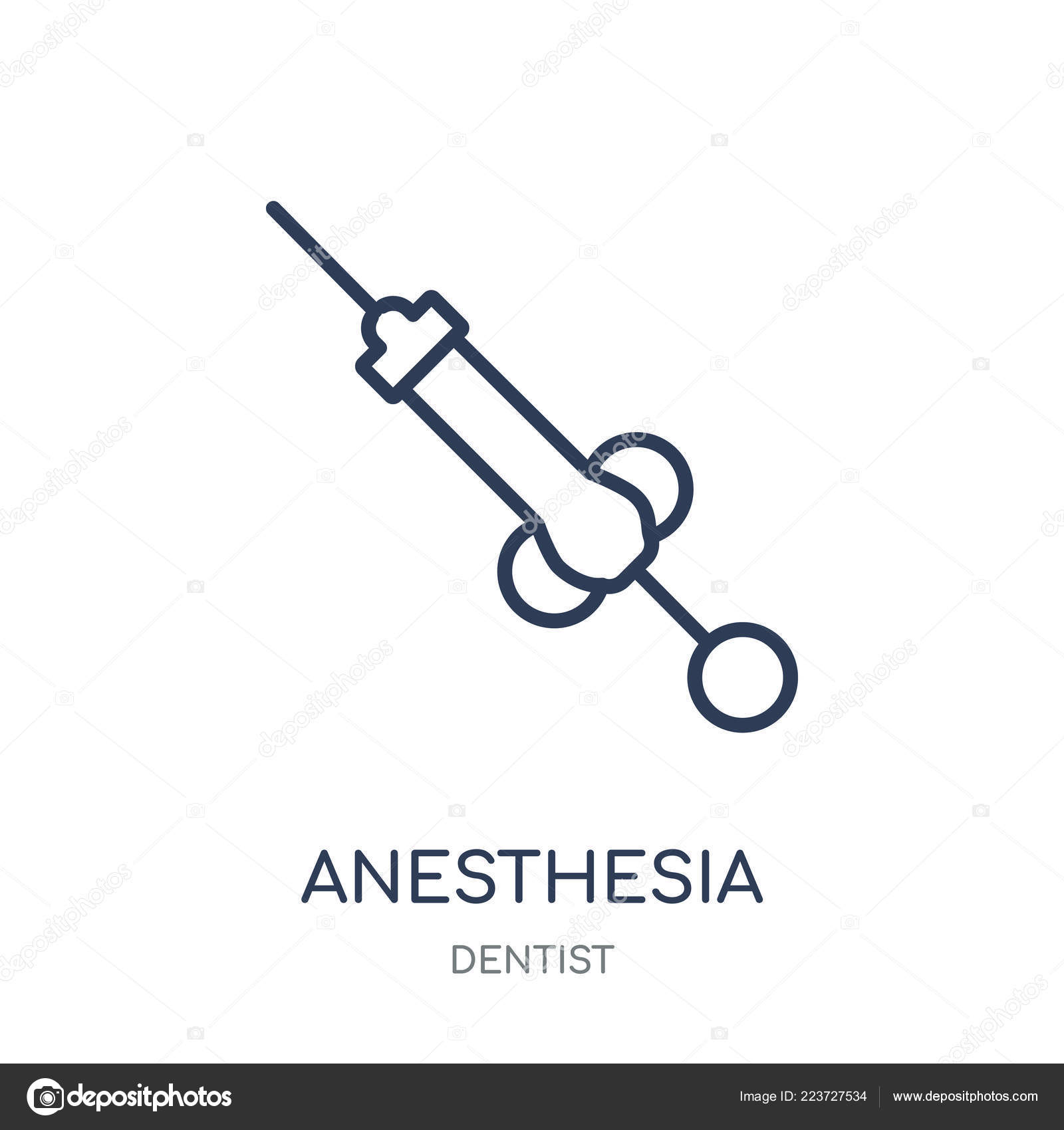 Anesthesia Icon Anesthesia Linear Symbol Design Dentist Collection ...