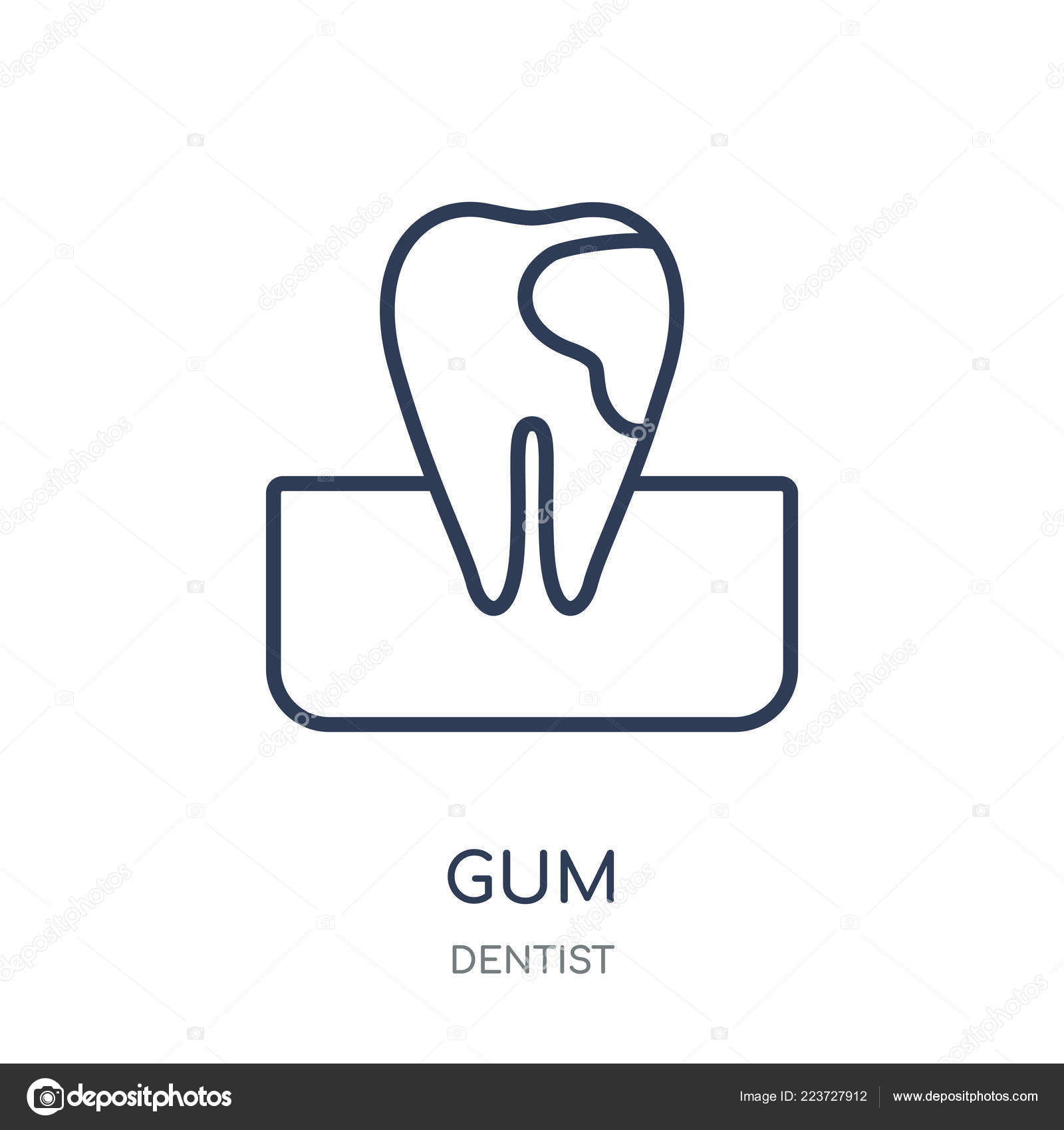 Icono Goma Diseño Símbolo Lineal Goma Colección Dentist Esquema Simple ...