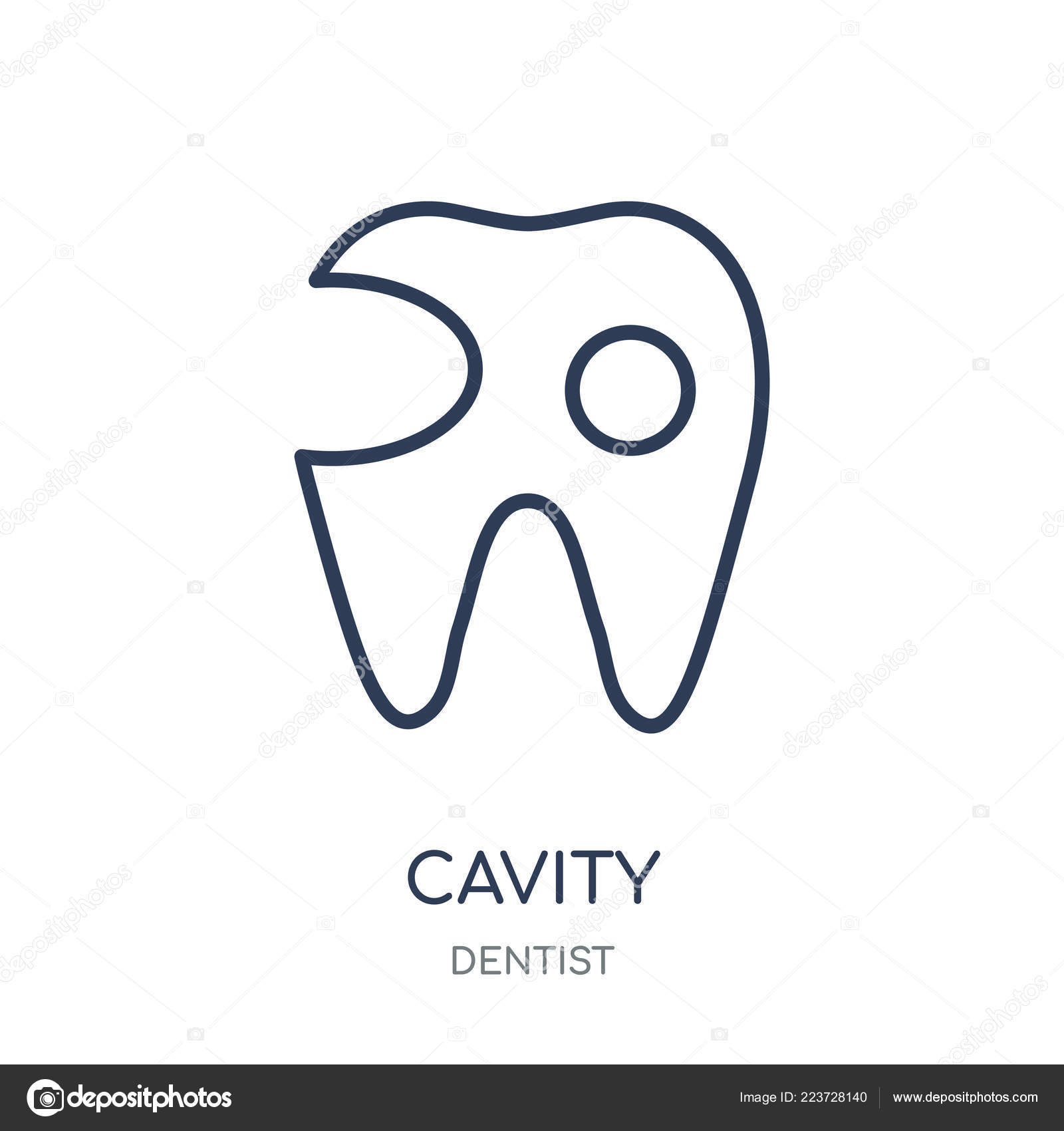 Cavity Icon Cavity Linear Symbol Design Dentist Collection Simple ...
