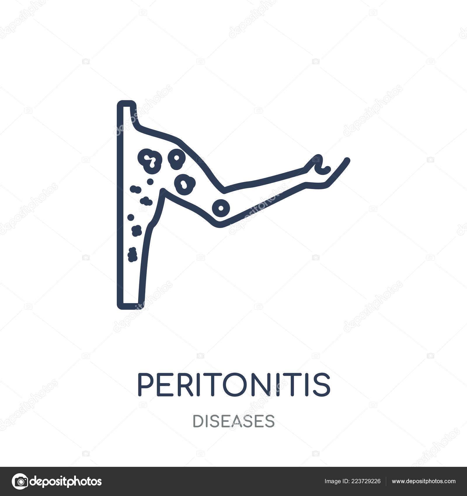 Icono Peritonitis Peritonitis Diseño Símbolo Lineal Colección ...