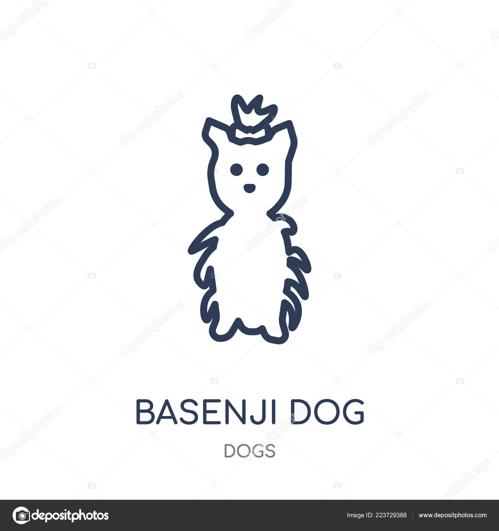 Basenji Dog Icon Basenji Dog Linear Symbol Design Dogs Collection Stock ...