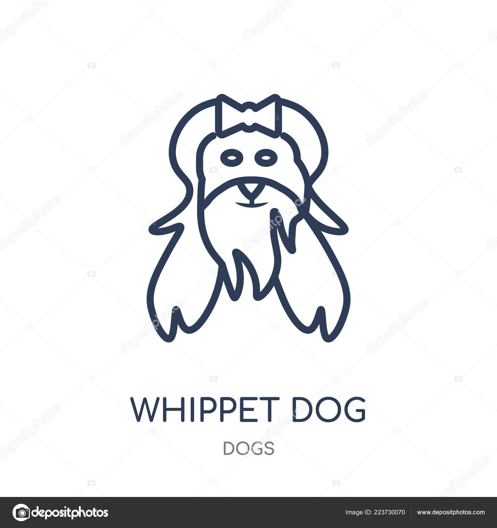 Whippet Dog Icon Whippet Dog Linear Symbol Design Dogs Collection Stock Vector Image by ...