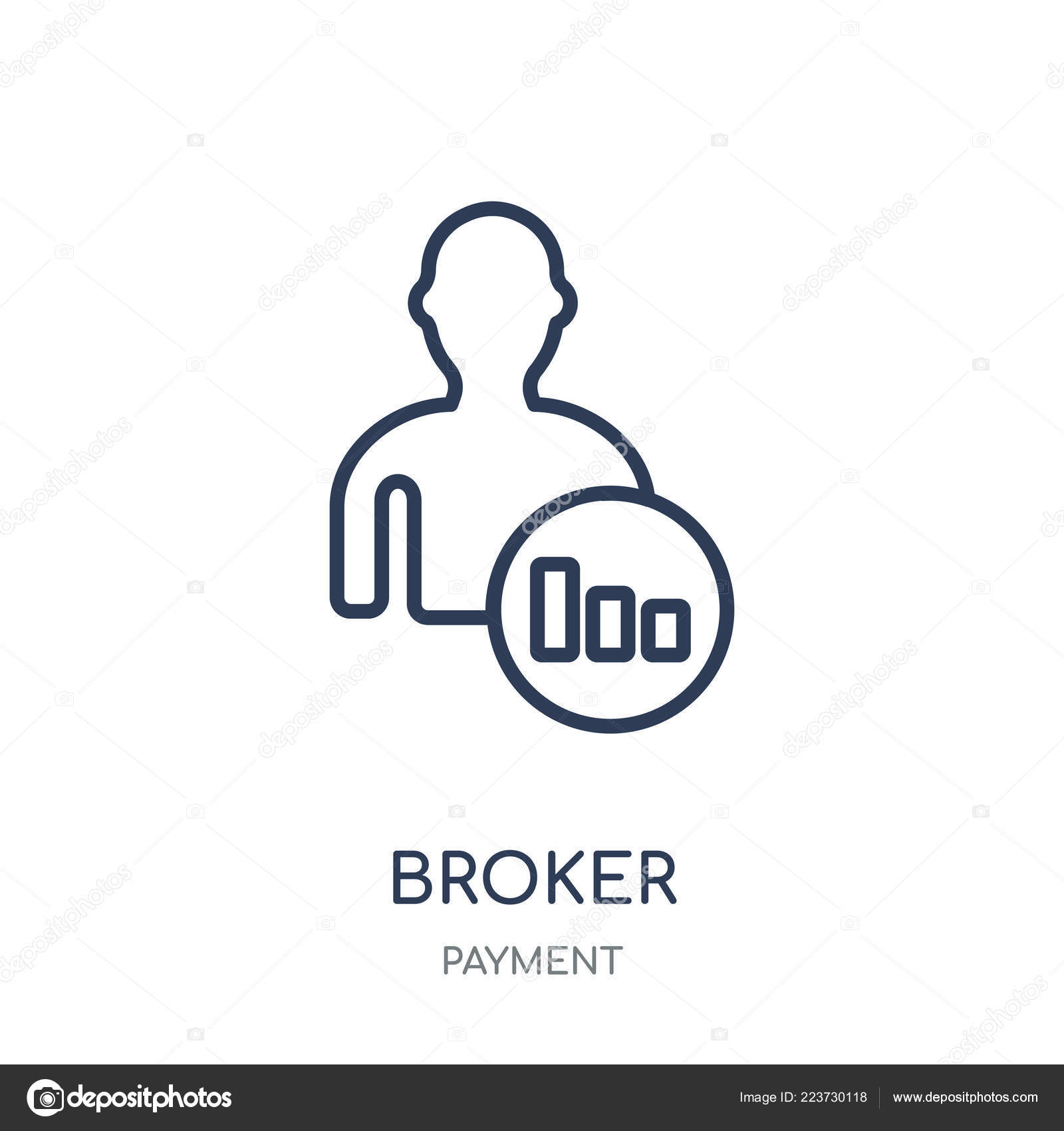 Broker Icon Broker Linear Symbol Design Payment Collection Simple ...