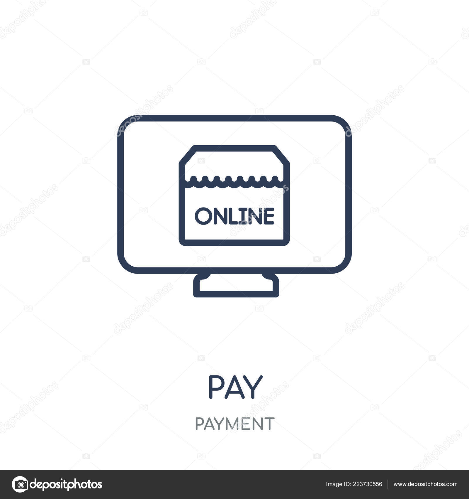 Pay Icon Pay Linear Symbol Design Payment Collection Simple Outline ...