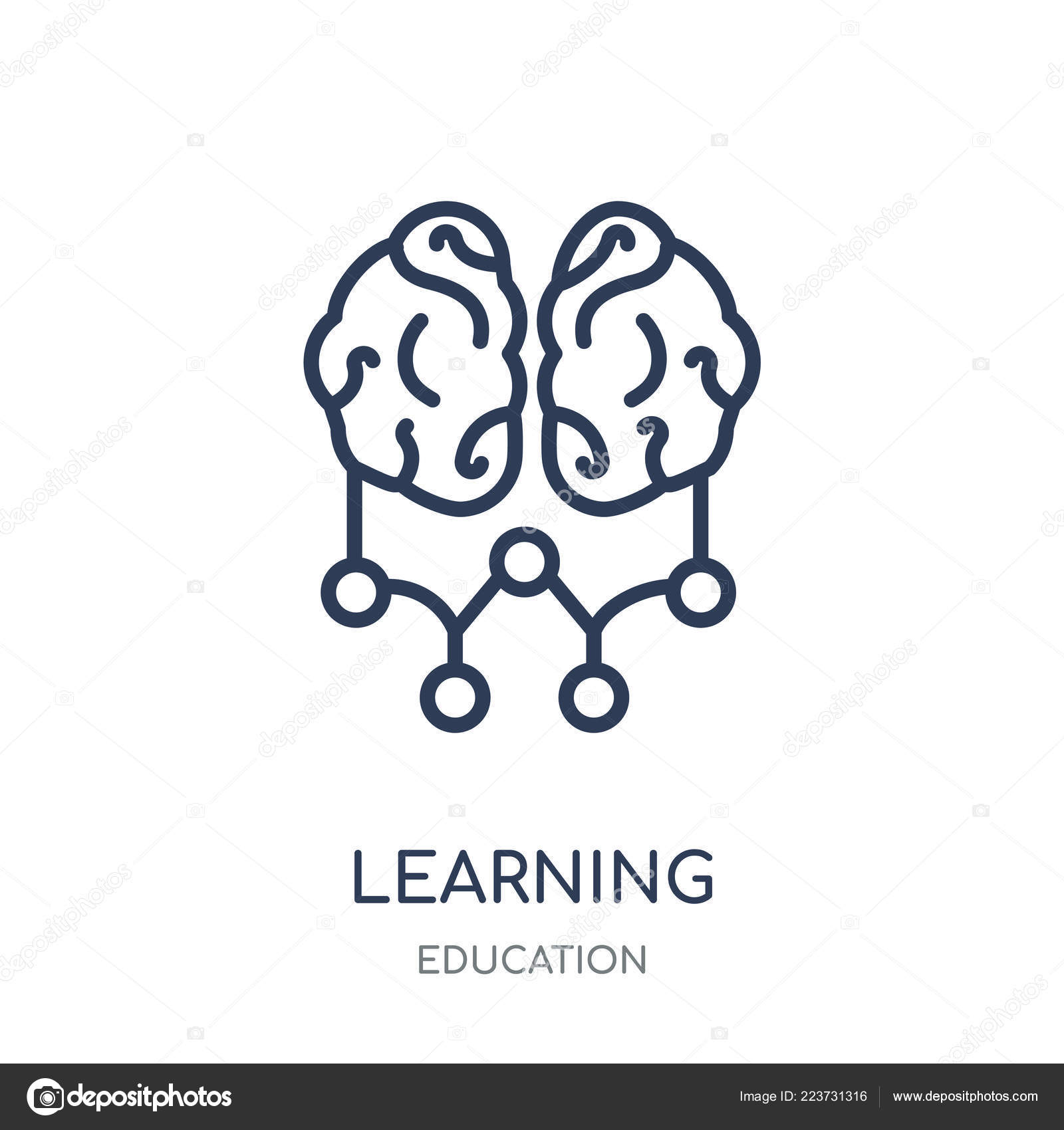 Learning Icon Learning Linear Symbol Design Education Collection Stock ...
