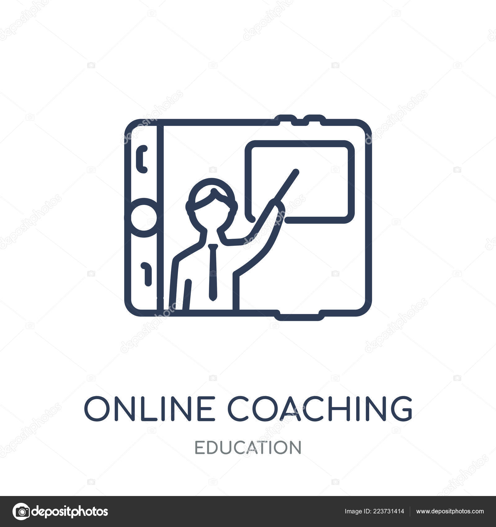 Online Coaching Icon Online Coaching Linear Symbol Design Education ...