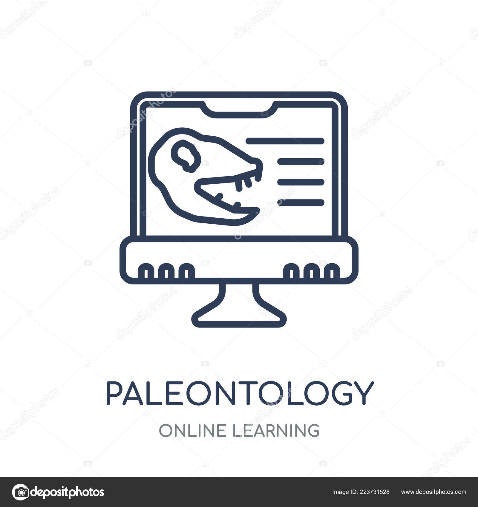 Paleontology Icon Paleontology Linear Symbol Design Online Learning ...