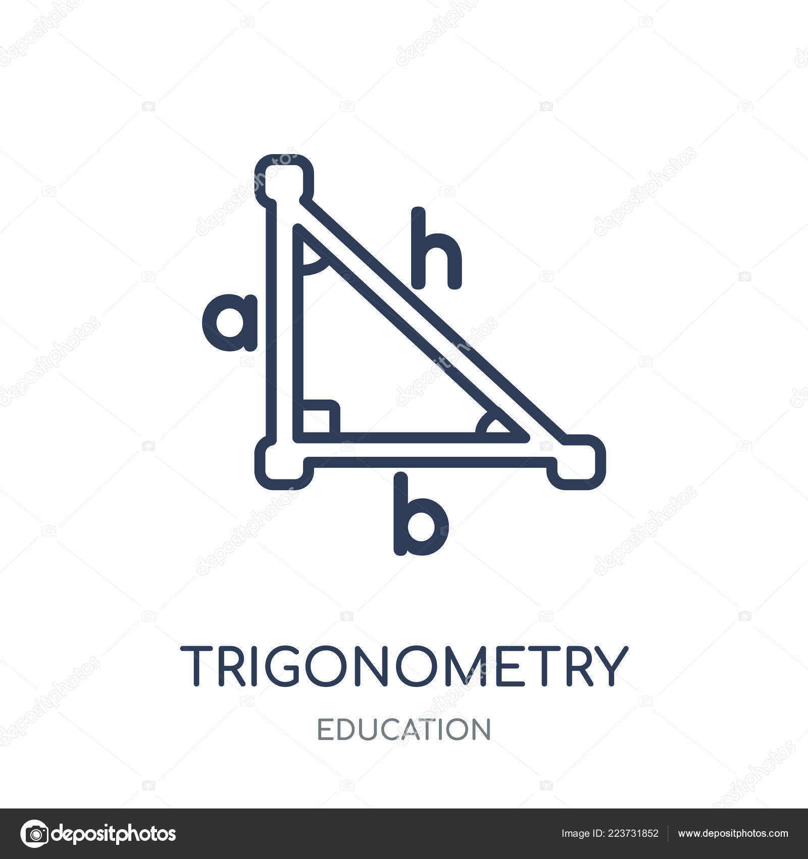 Trigonometry Icon Trigonometry Linear Symbol Design Education ...