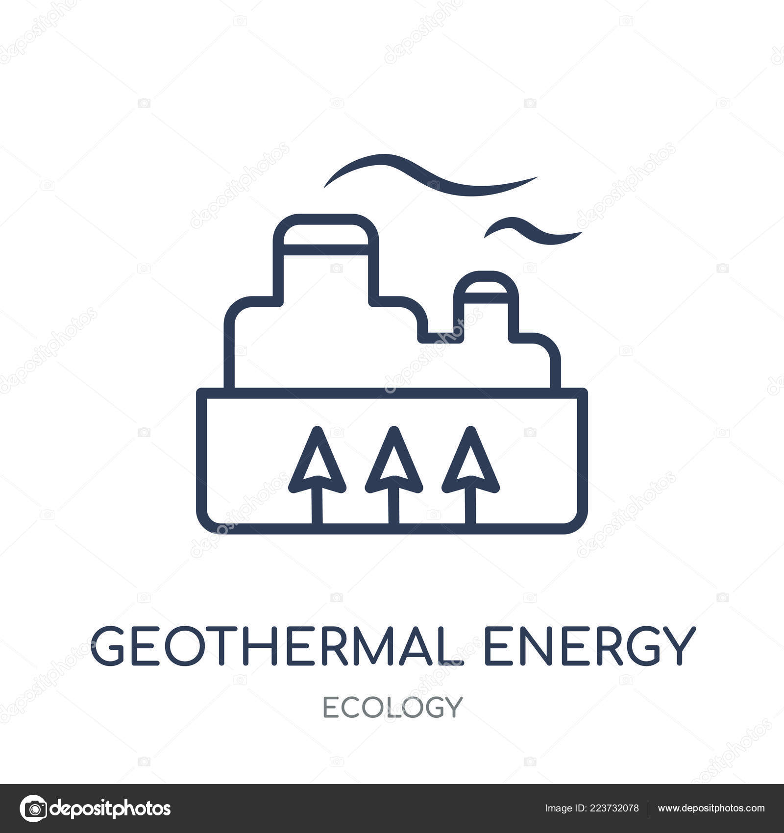 Geothermal Energy Icon Geothermal Energy Linear Symbol Design Ecology ...