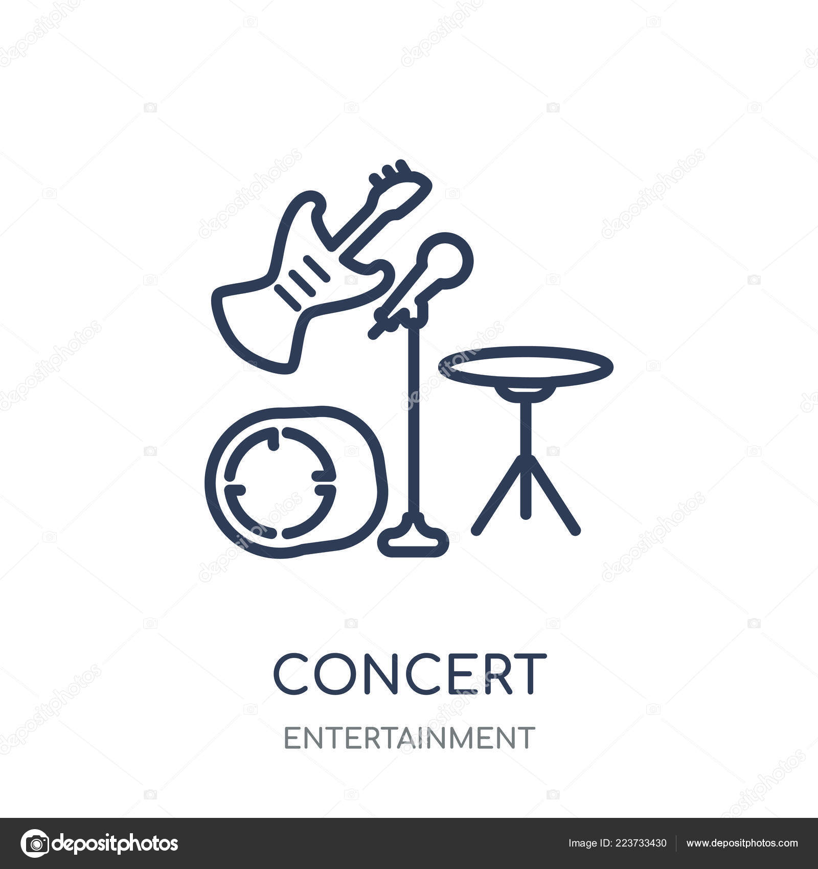 Concert Icon Concert Linear Symbol Design Entertainment Collection ...