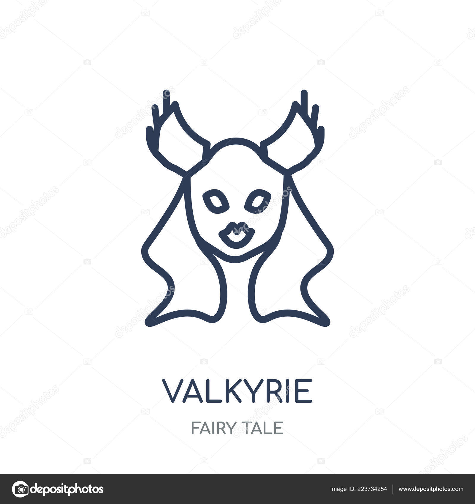 Valkyrie Icon Valkyrie Linear Symbol Design Fairy Tale Collection ...