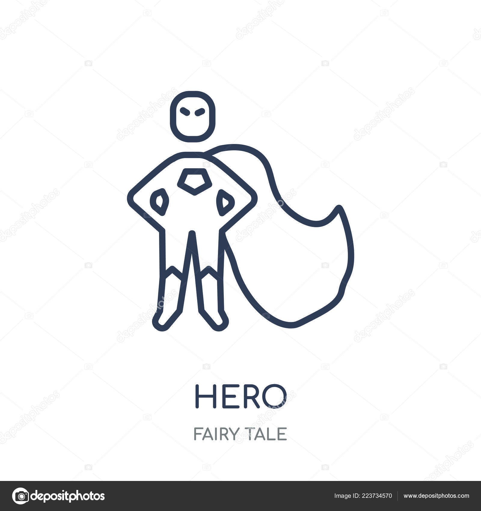Hero Icon Hero Linear Symbol Design Fairy Tale Collection Simple Stock ...