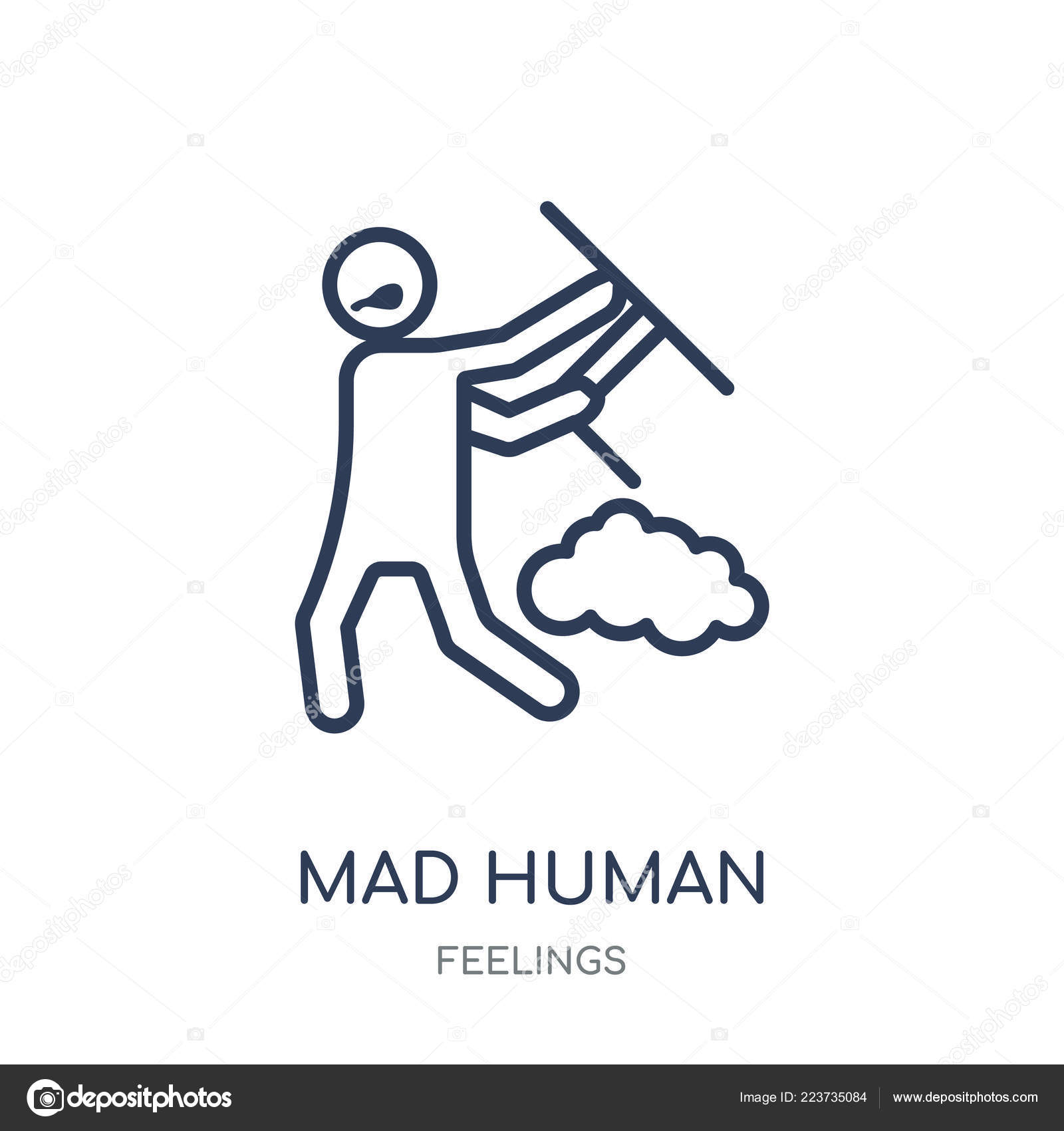 Mad Human Icon Mad Human Linear Symbol Design Feelings Collection Stock ...