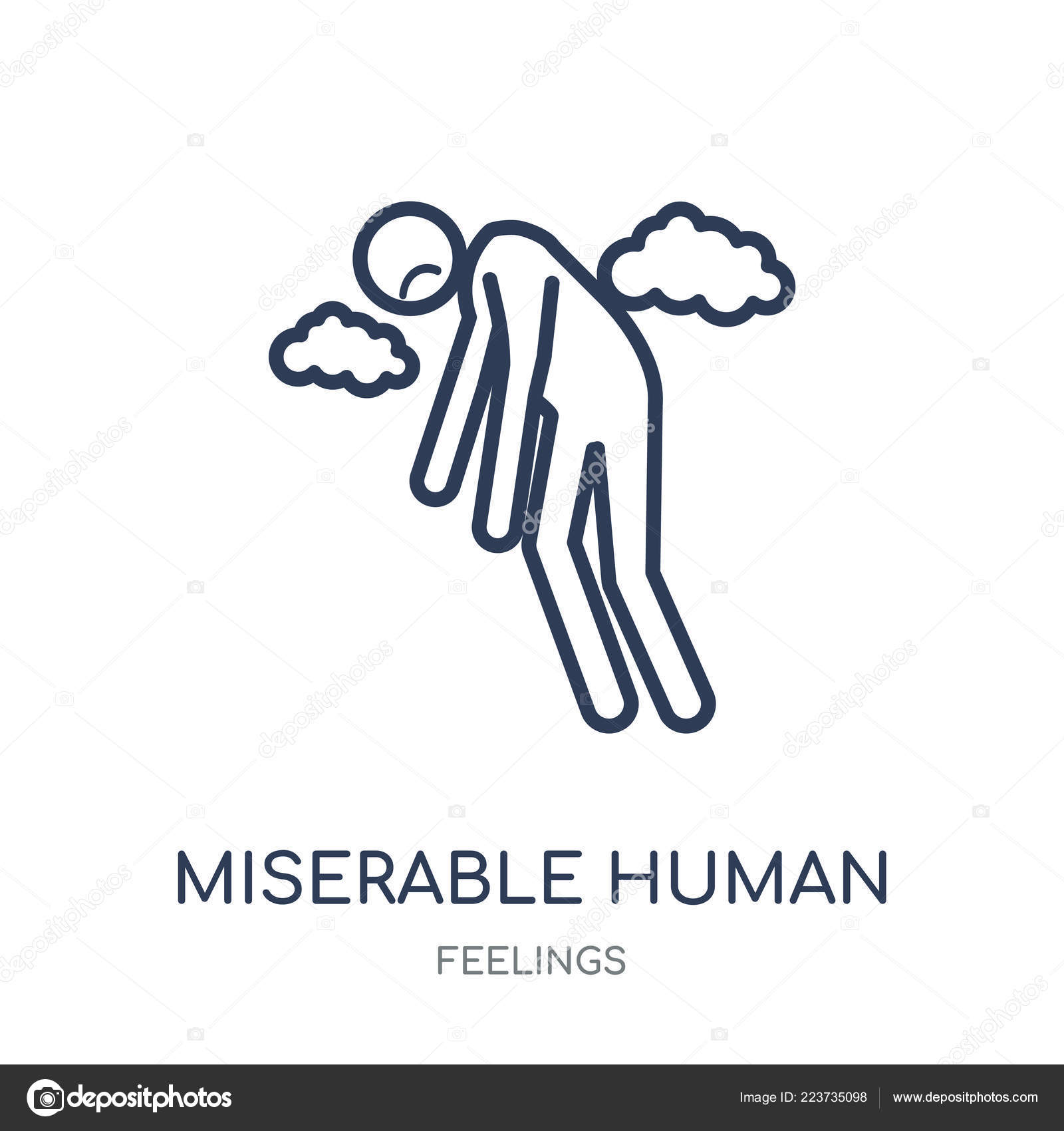 Miserable Human Icon Miserable Human Linear Symbol Design Feelings ...