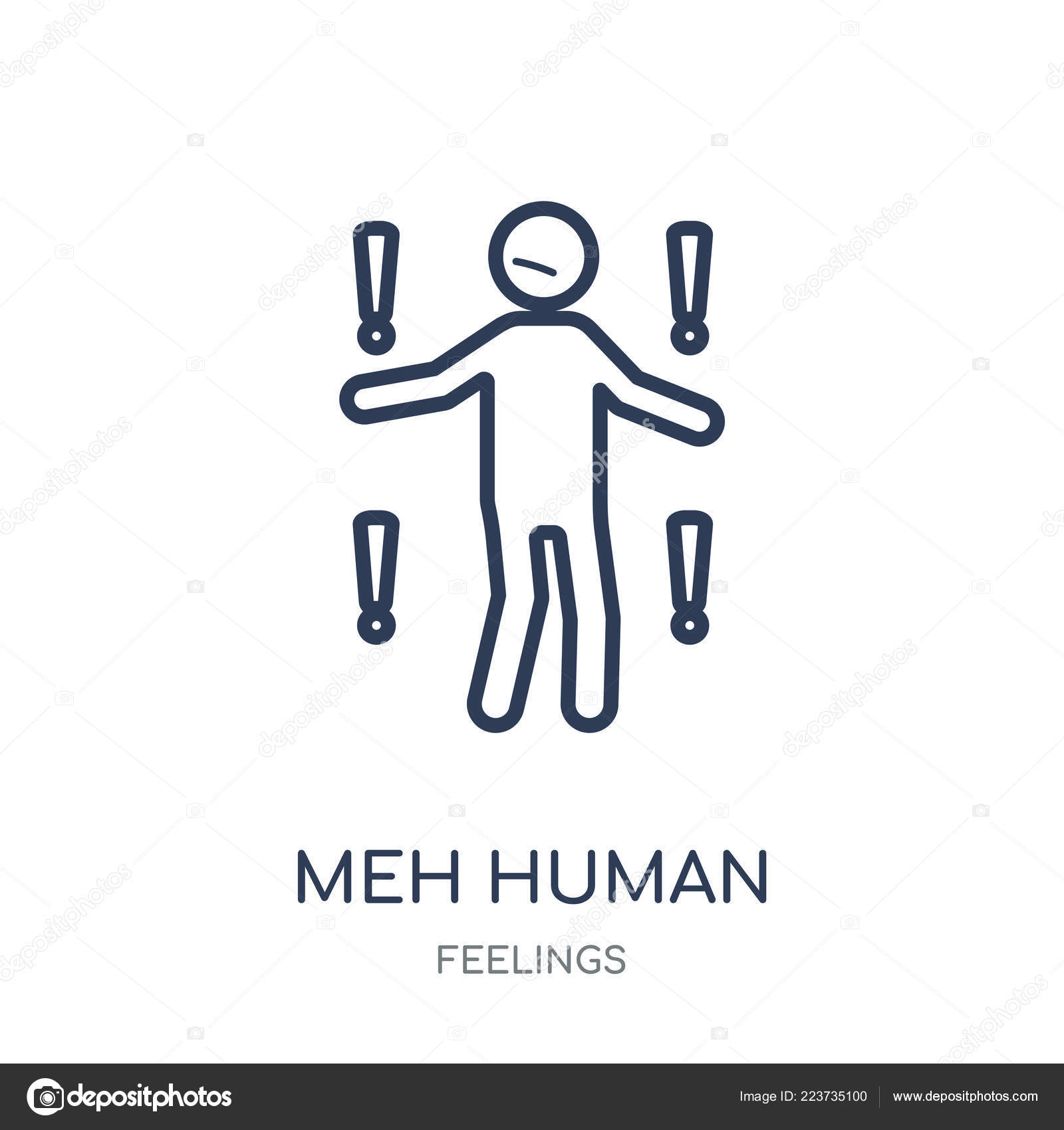 Meh Human Icon Meh Human Linear Symbol Design Feelings Collection Stock ...
