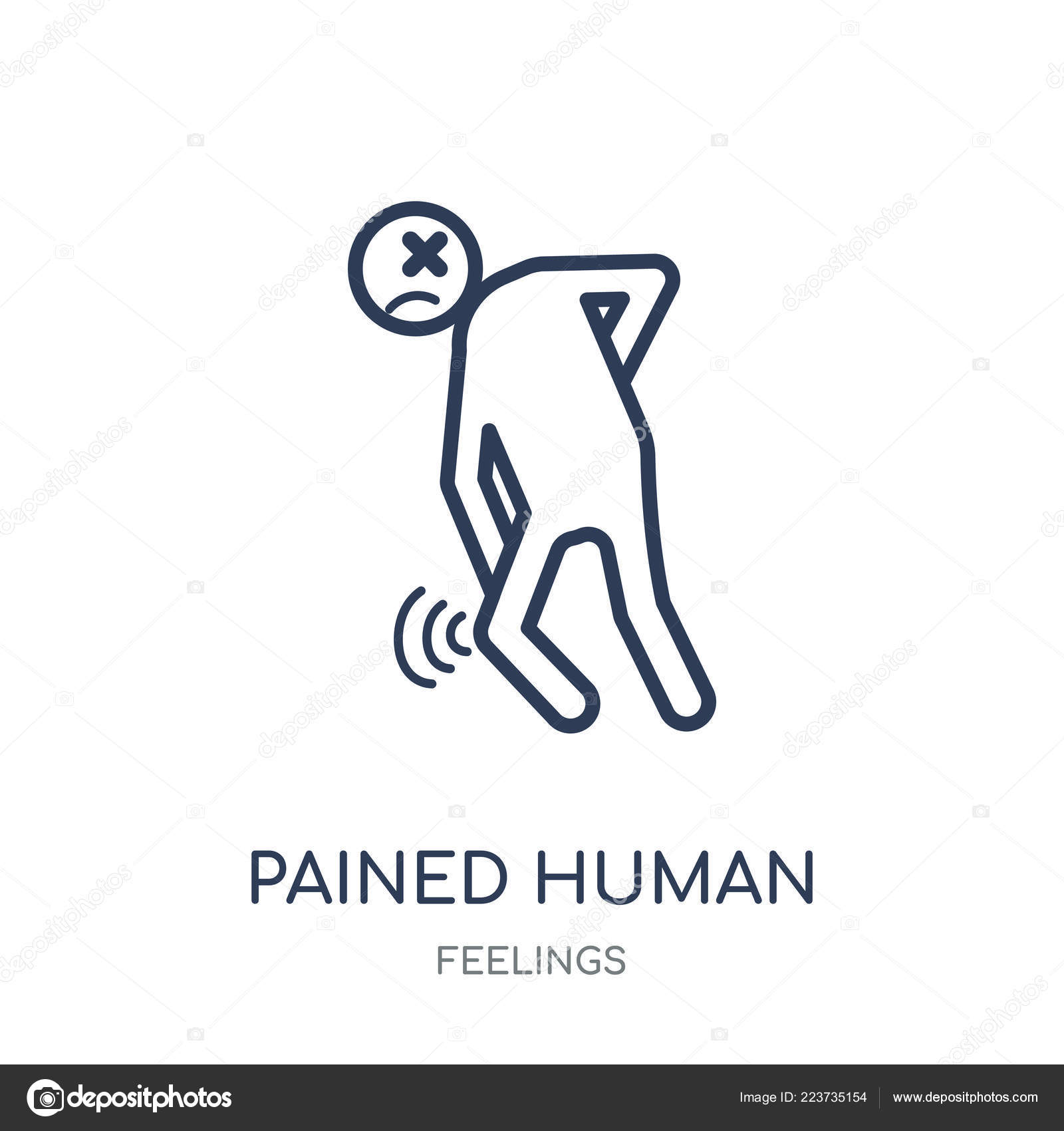 Pained Human Icon Pained Human Linear Symbol Design Feelings Collection ...