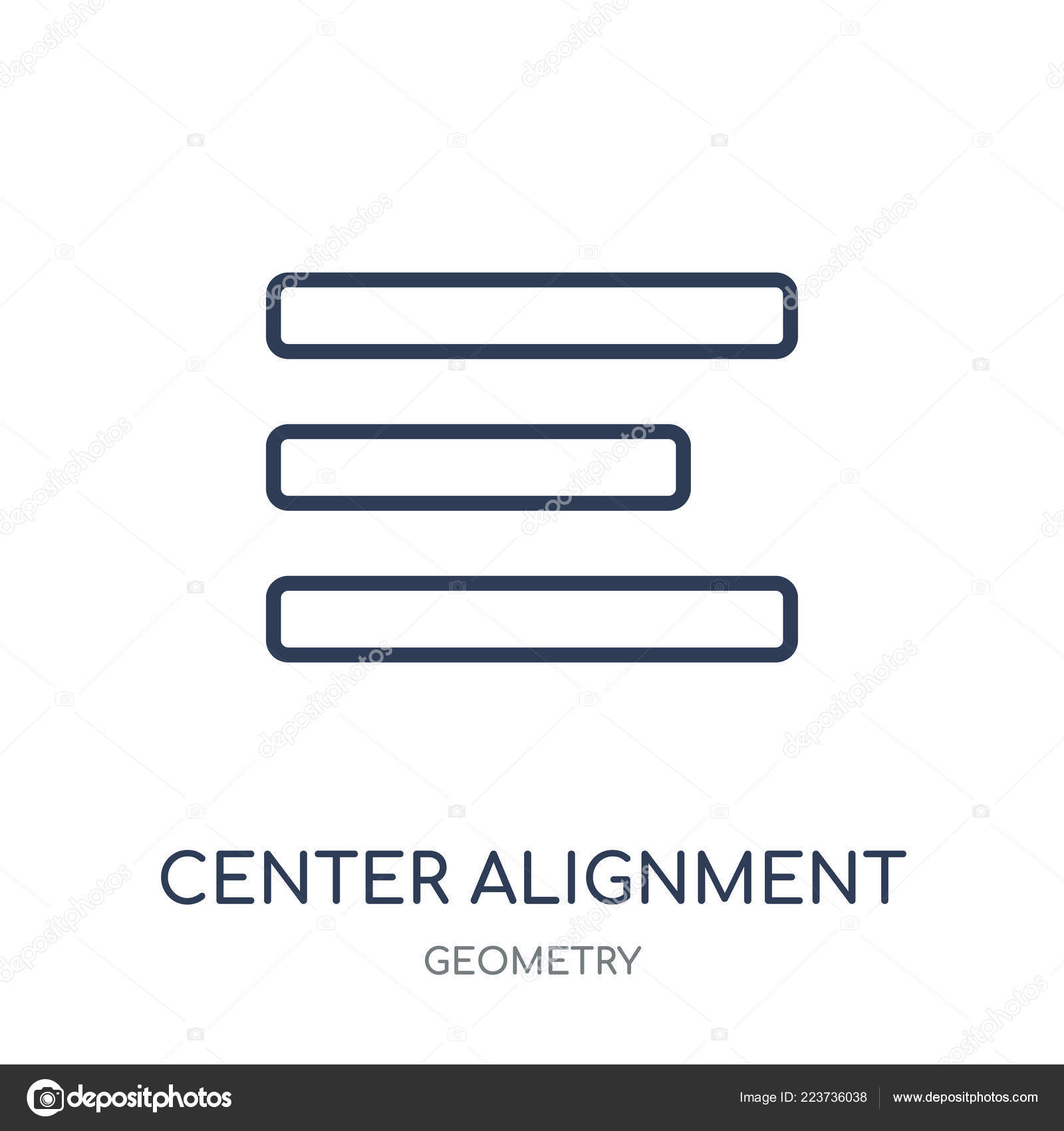 Center Alignment Icon Center Alignment Linear Symbol Design Geometry ...