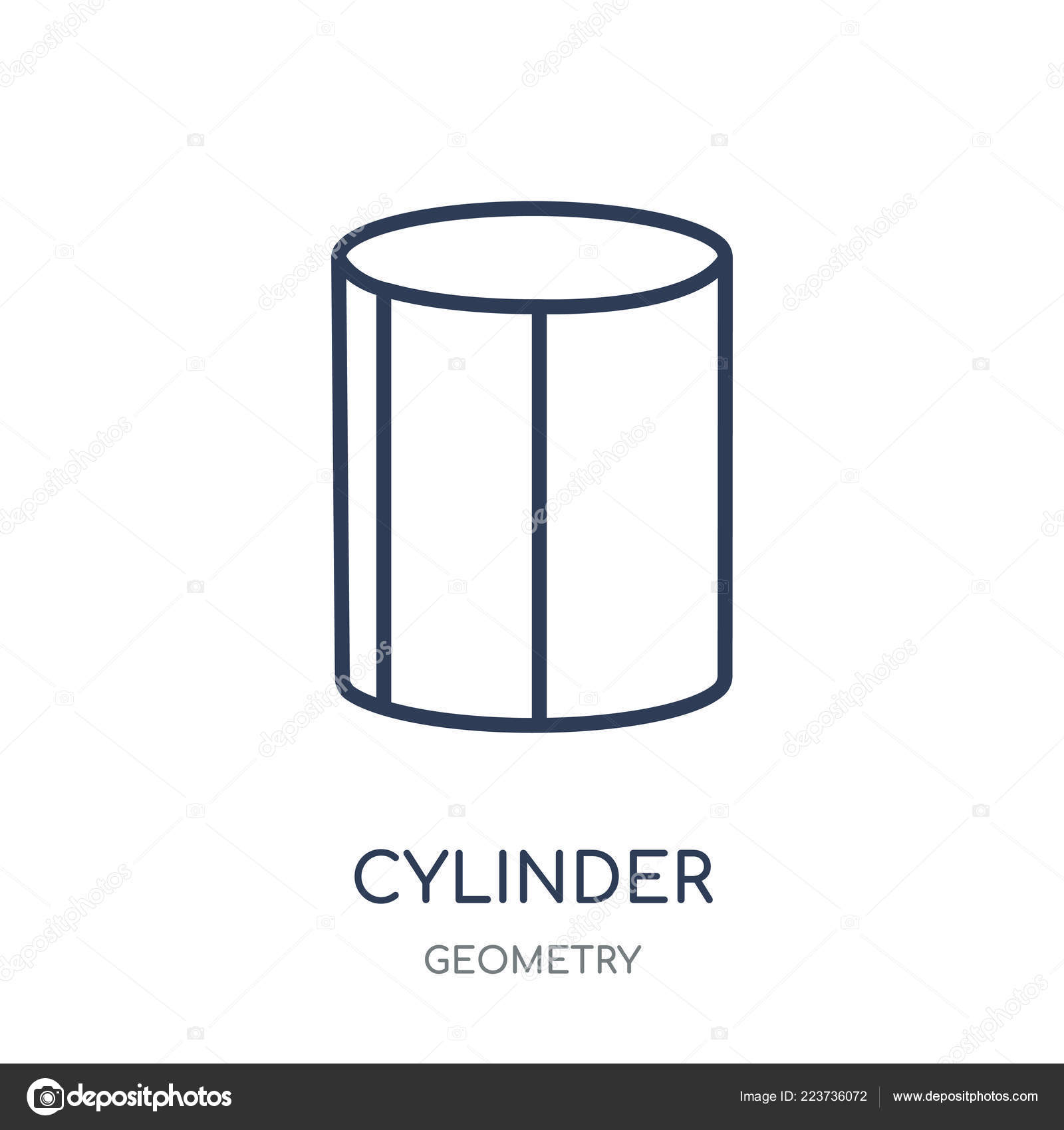 Cylinder Icon Cylinder Linear Symbol Design Geometry Collection Simple ...