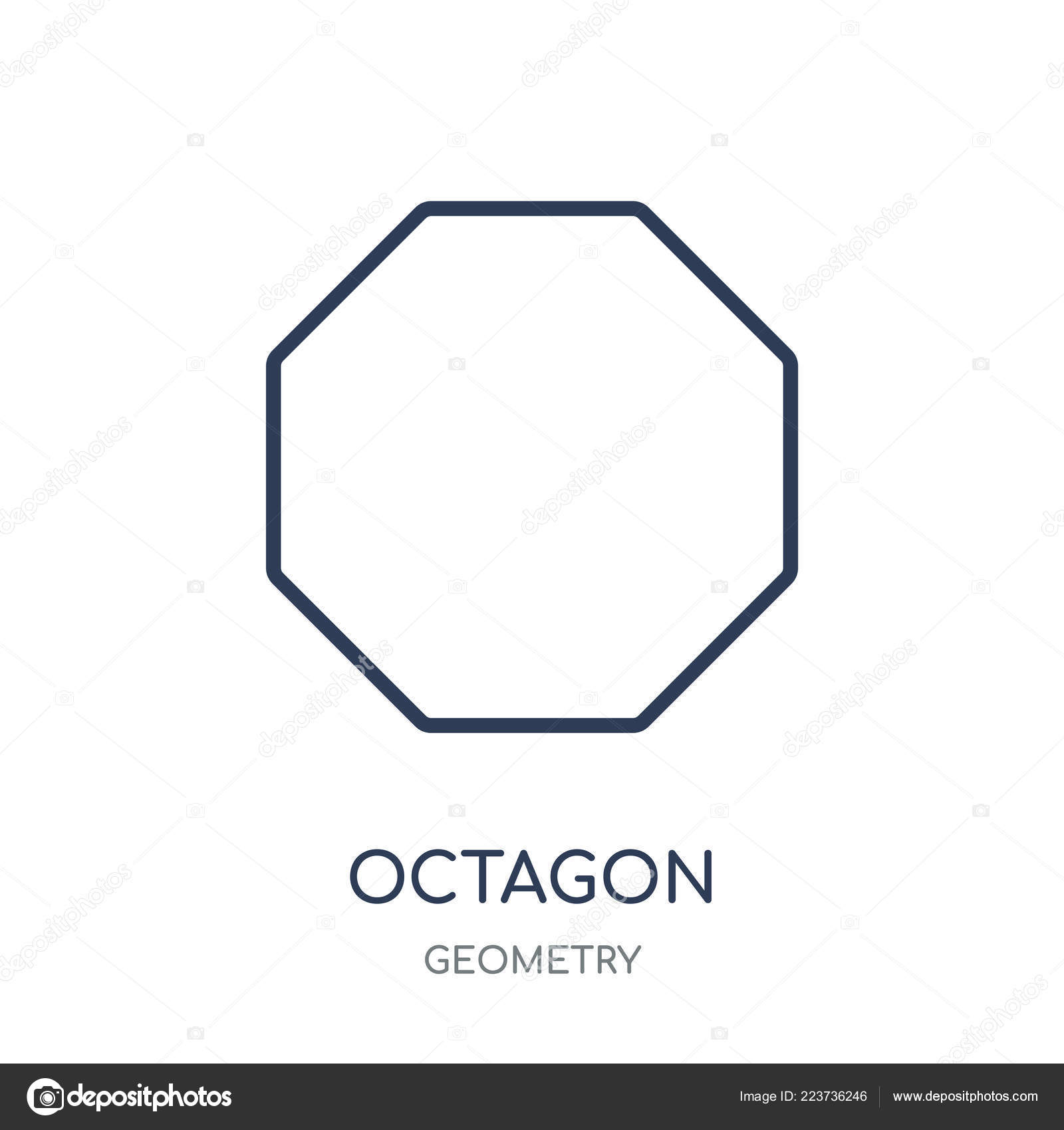 Octagon Icon Octagon Linear Symbol Design Geometry Collection Simple ...