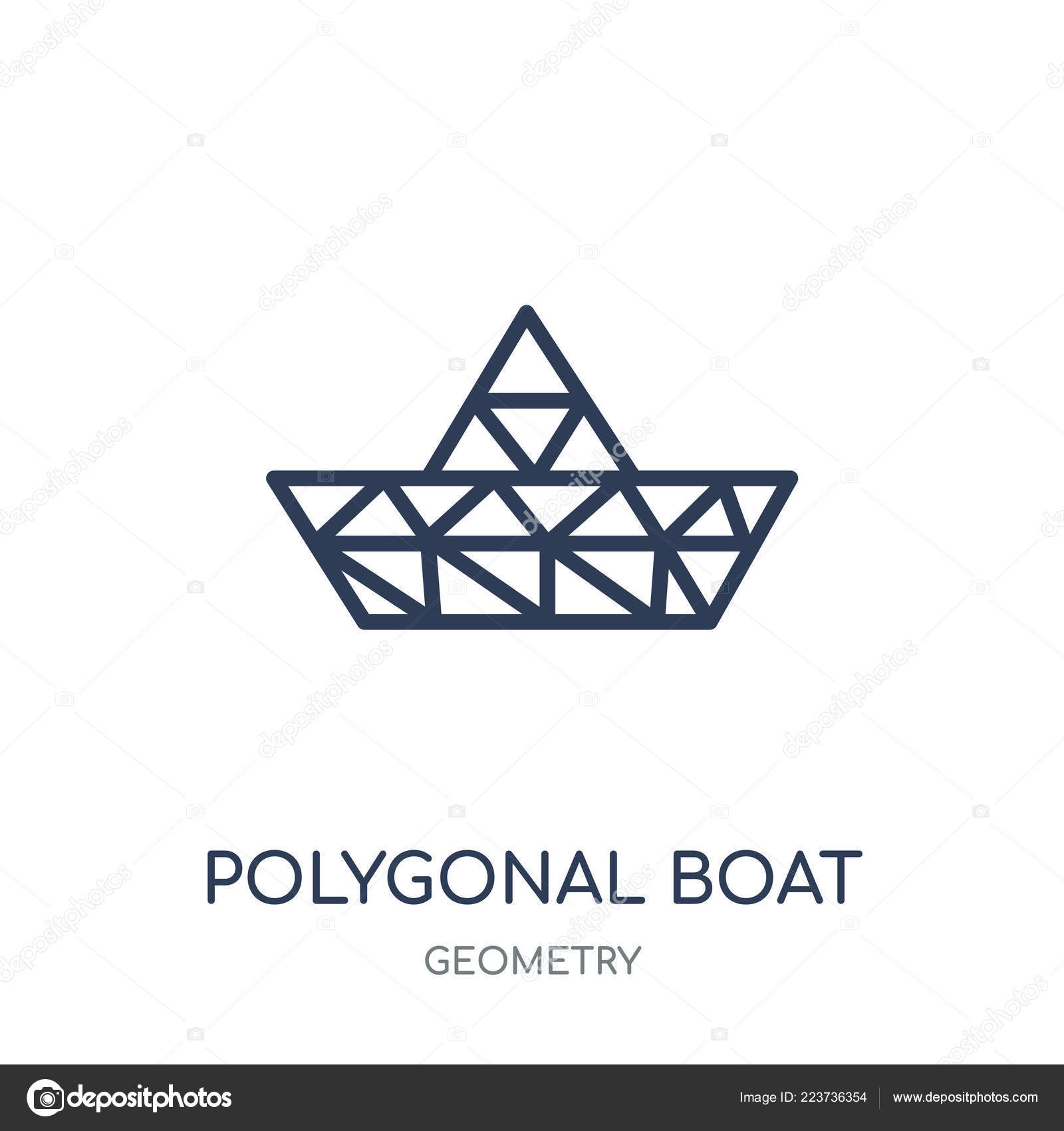 Polygonal Boat Small Triangles Icon Polygonal Boat Small Triangles ...