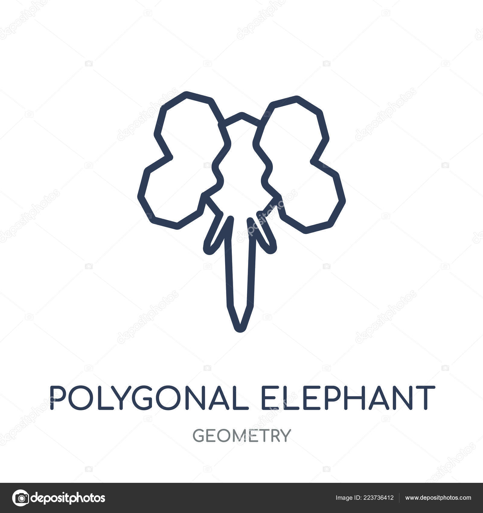 Polygonal Elephant Icon Polygonal Elephant Linear Symbol Design ...